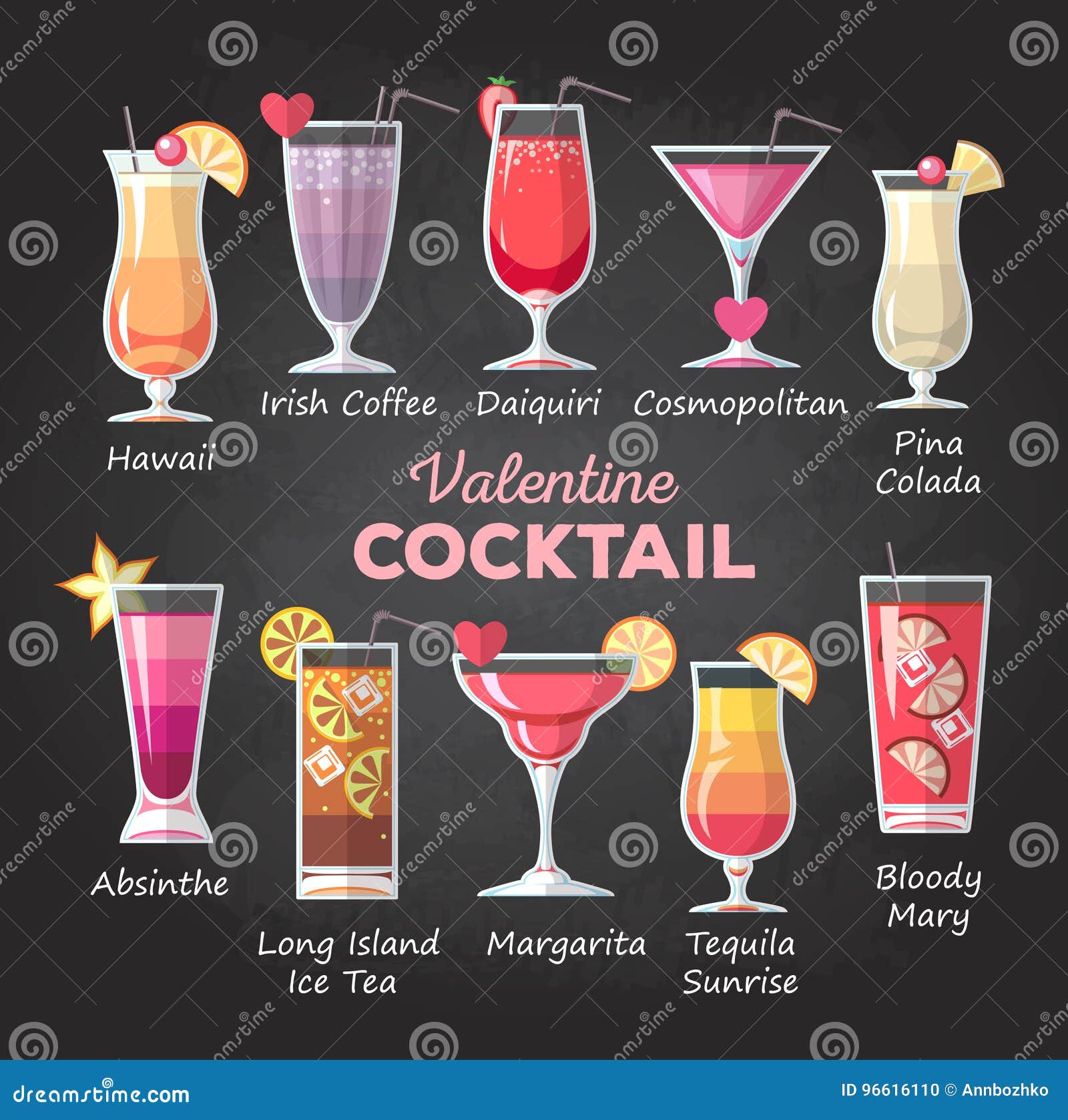 Cocktail Bar Menu Design Template Set In Retro Style Isolated On On ...