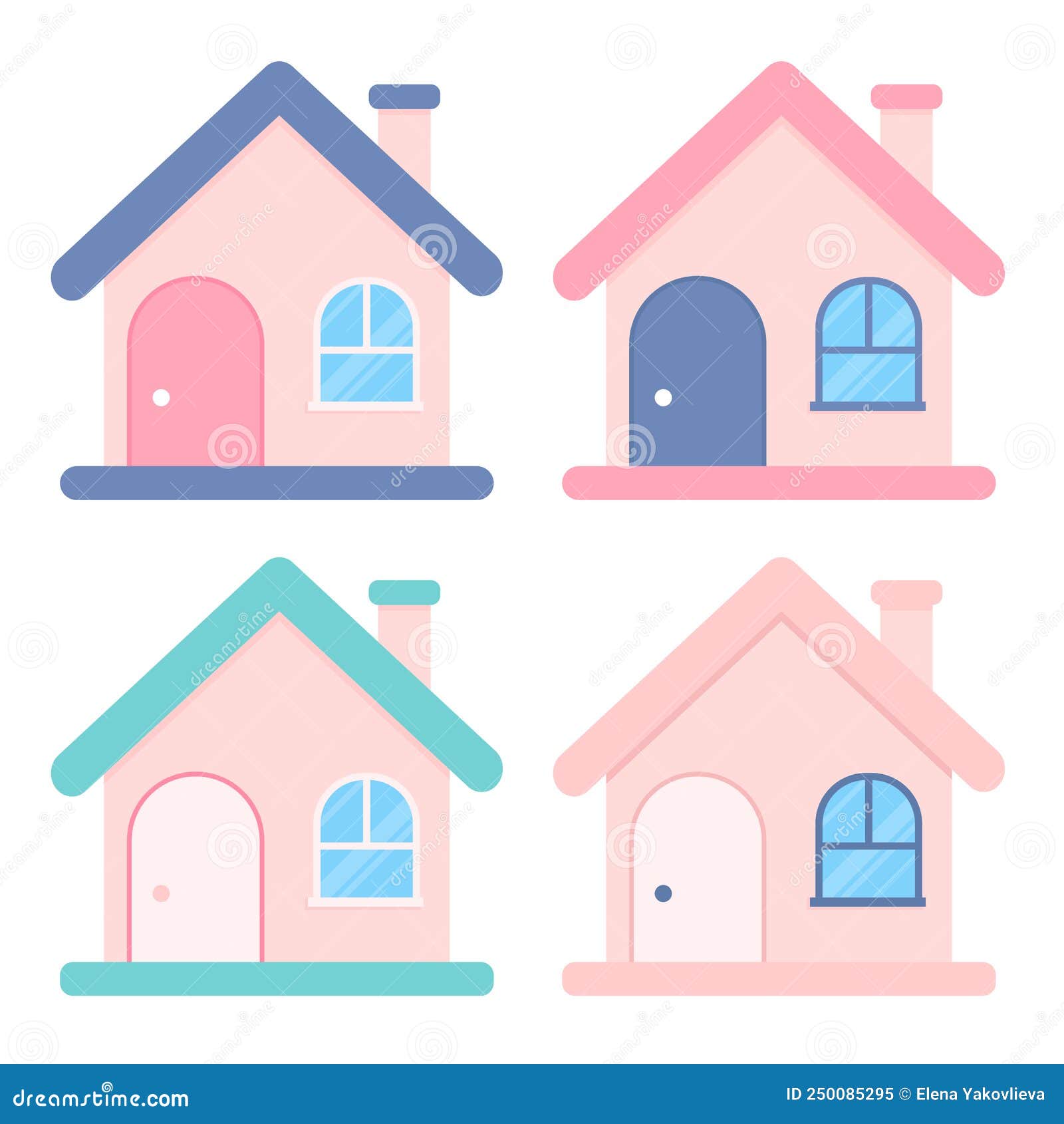 Flat Style Vector House, Isolated on a White Background Stock Vector ...