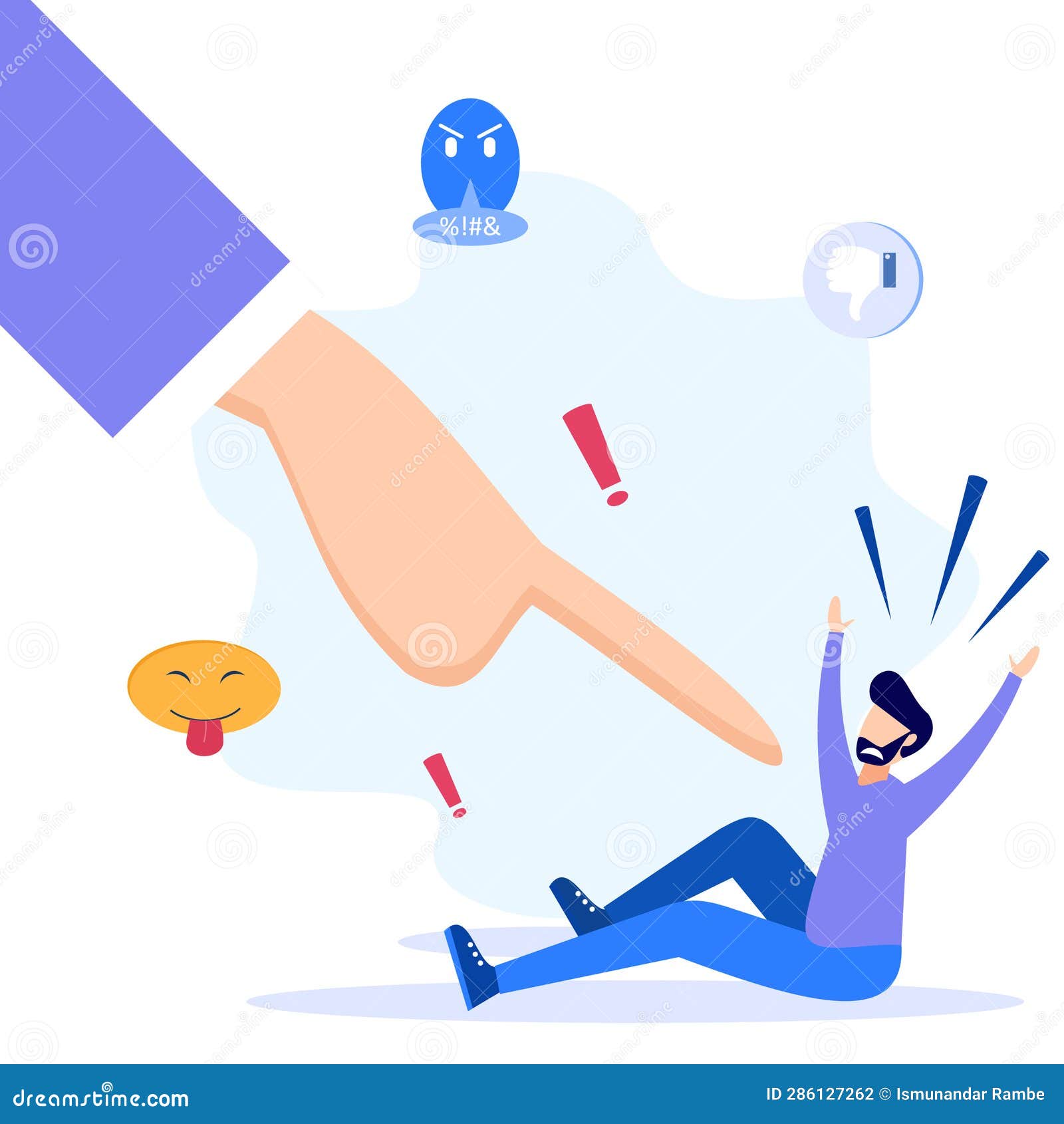 Illustration Vector Graphic Cartoon Character of Bullying Stock Vector ...