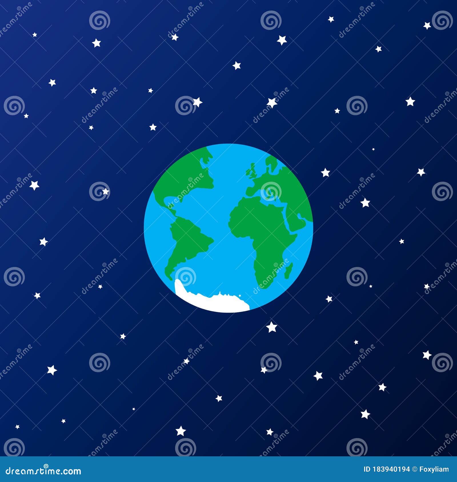 Earth in star space icon stock vector. Illustration of earth - 183940194