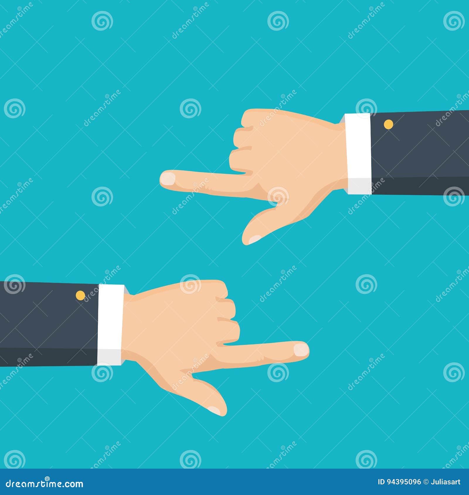 Hand with Pointing Finger Left and Right Side. Flat Style. Stock Vector ...