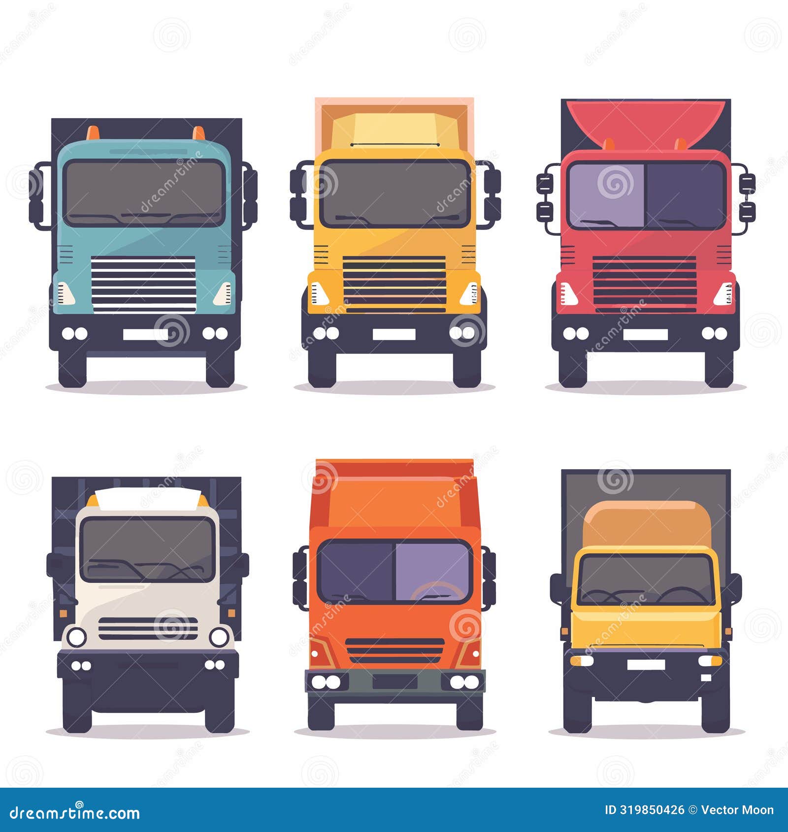 A Set Of Two Trucks With Front Wheels Turned In Different Directions ...