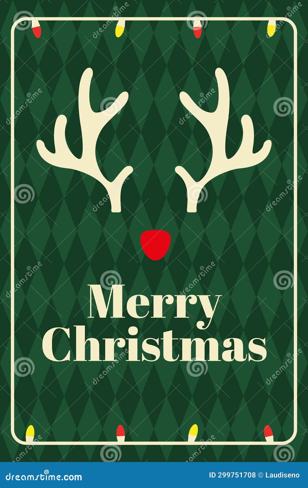 Flat Style Vertical Christmas Card Vector Stock Illustration ...