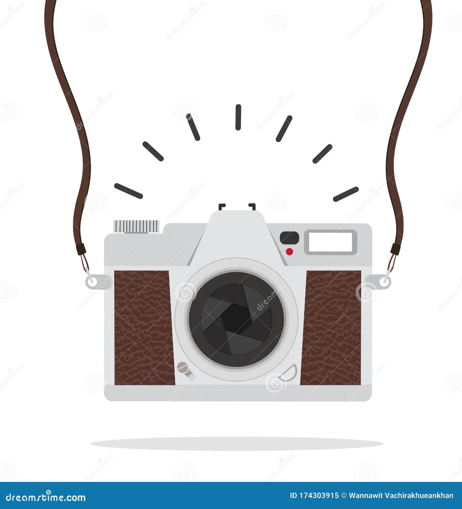 Flat Style Vintage Camera Vector Stock Vector - Illustration of hipster ...