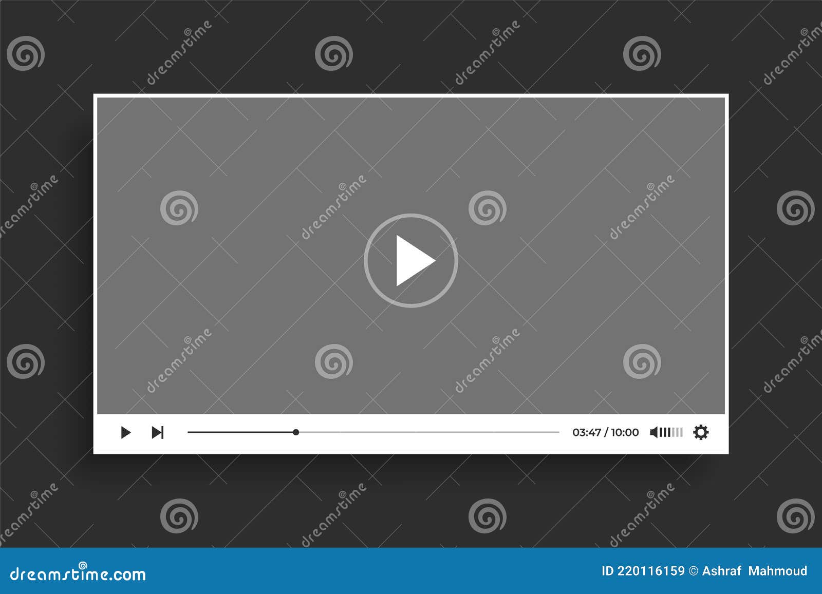 Flat Style White Video Player Modern Template Design Stock Vector ... Flat Style White Video Player Modern Template Design Stock Vector ...