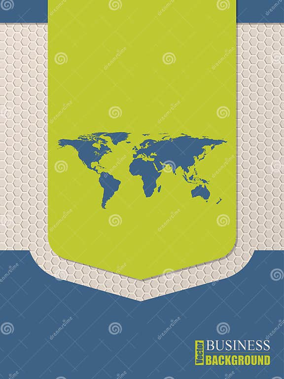 Flat Style World Map Brochure Design Stock Vector - Illustration of ...