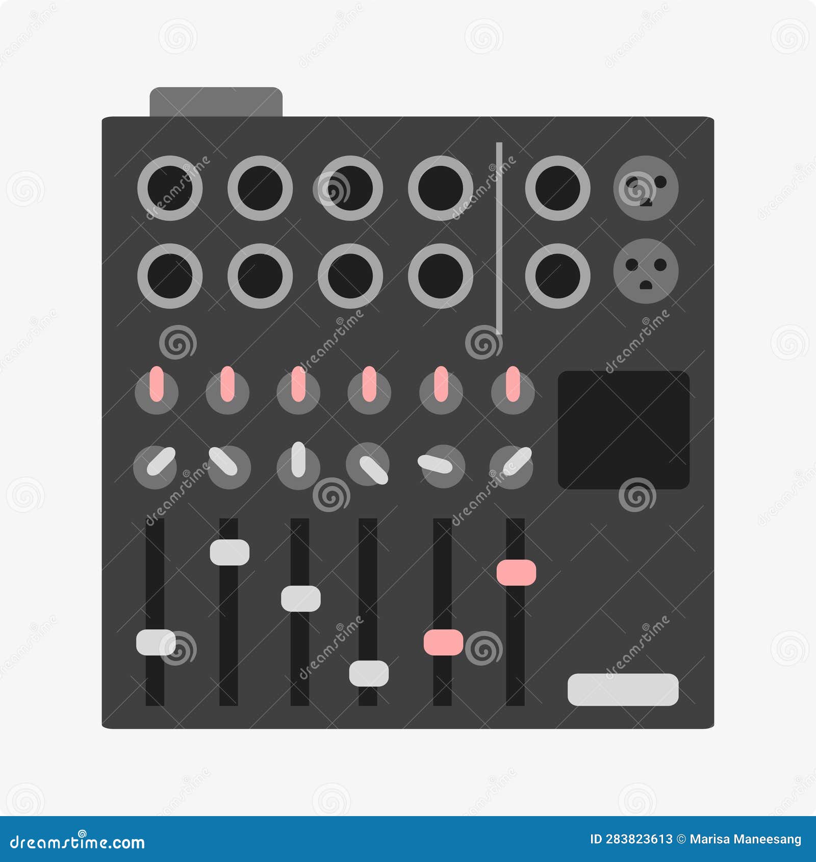 Flat Styled Rounded Audio Controller Console, Full Sized, Isolated ...