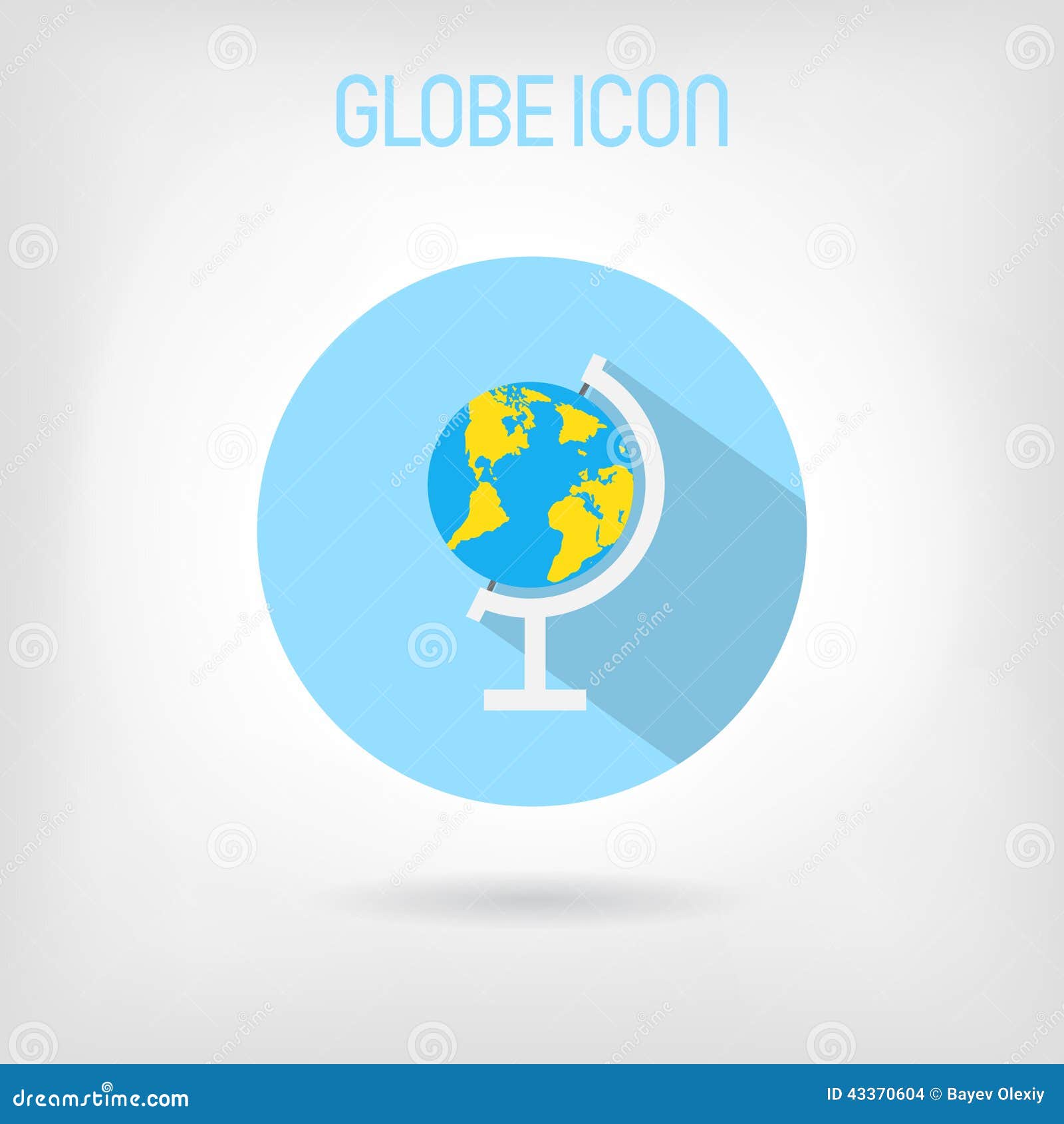 Flat-styled School Globe Icon. Stock Vector - Illustration of globe ...