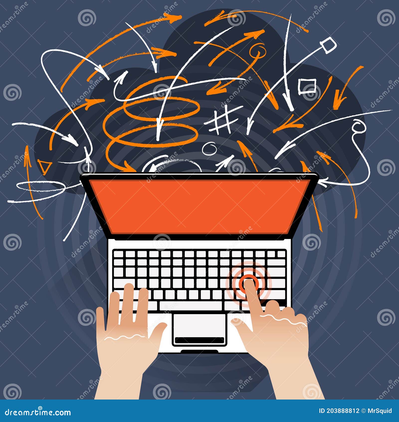 Web Access Via Laptop Computer Stock Vector - Illustration of files ...