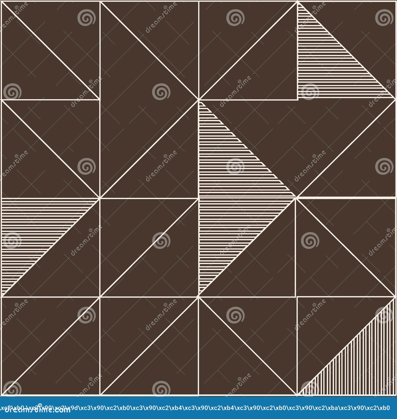 Flat Stylish Geometric Figure, Thin Brown Lines Stock Vector ...