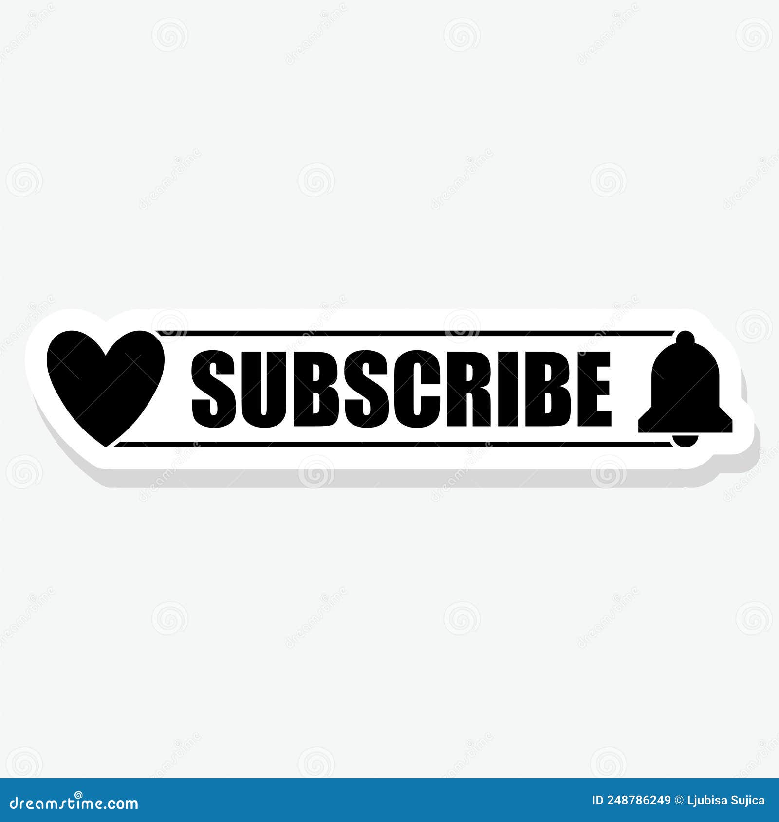 Flat Subscribe Button Sticker Sign for Mobile Concept and Web Design ...
