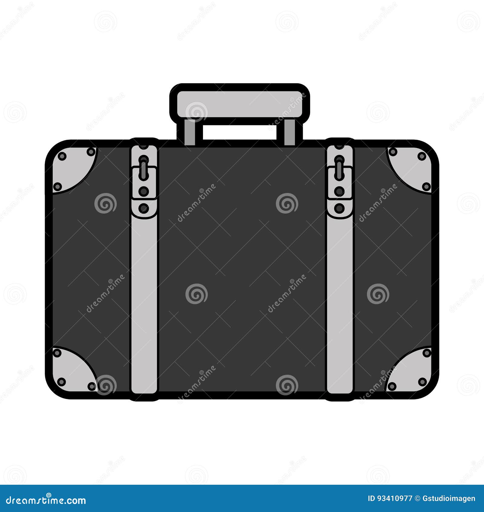 Flat suitcase cartoon stock vector. Illustration of background - 93410977
