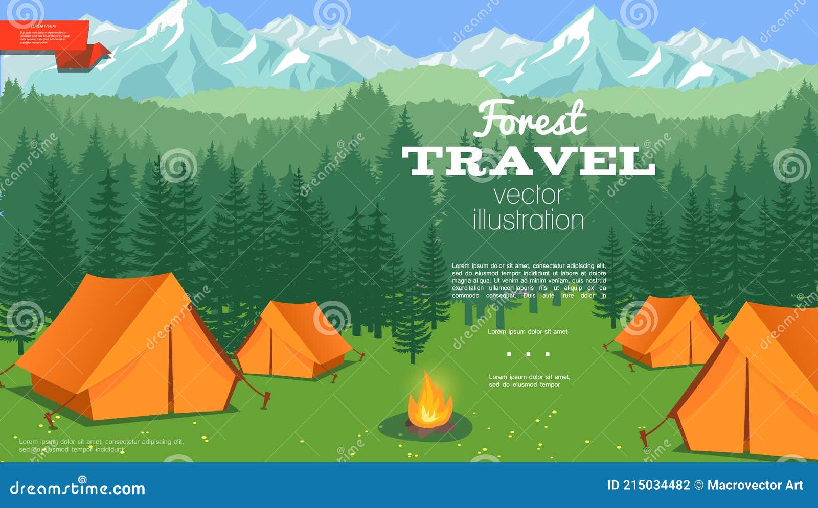 Set Of Camping Template. Vector. Flyer, Brochure, Banner, Poster Design ...
