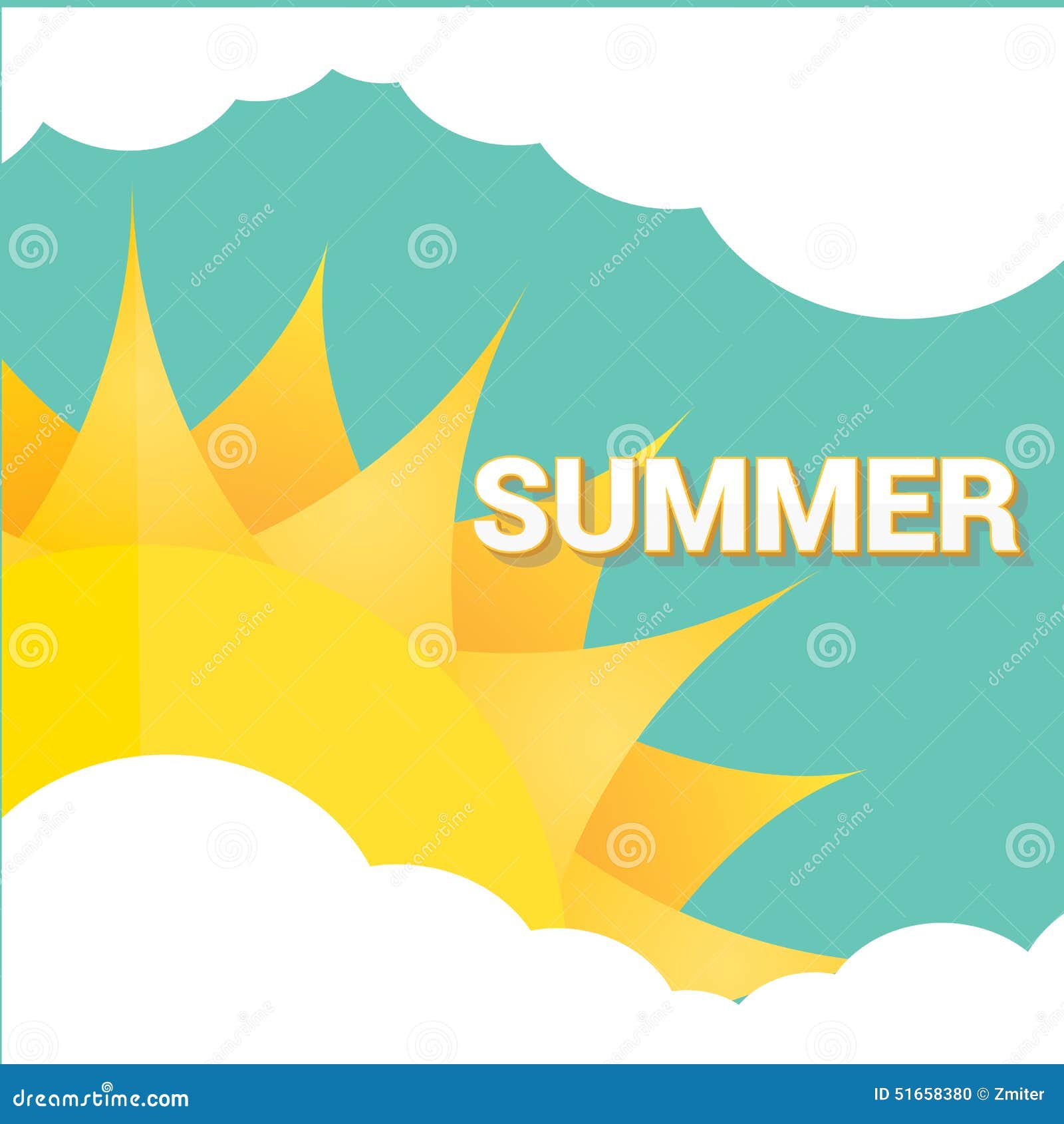 Flat Summer Sign or Label. Abstract Background Stock Vector ...