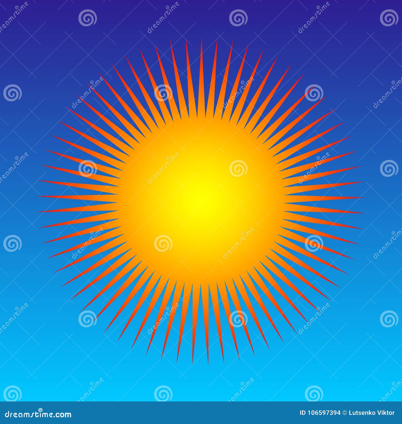 Flat Sun icon stock illustration. Illustration of flat - 106597394