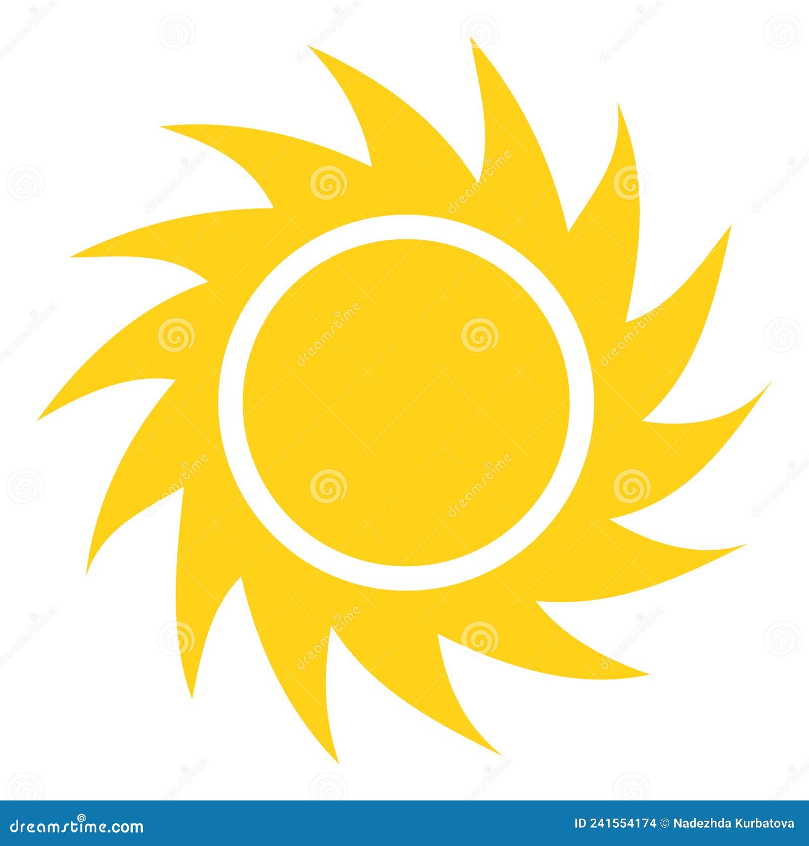 Flat Sun Icon. Sharp Light Rays Star Stock Vector - Illustration of ...