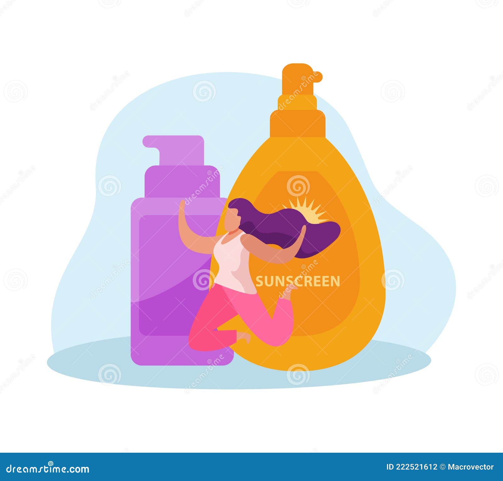 Flat Sunscreen Illustration Stock Vector - Illustration of protection ...