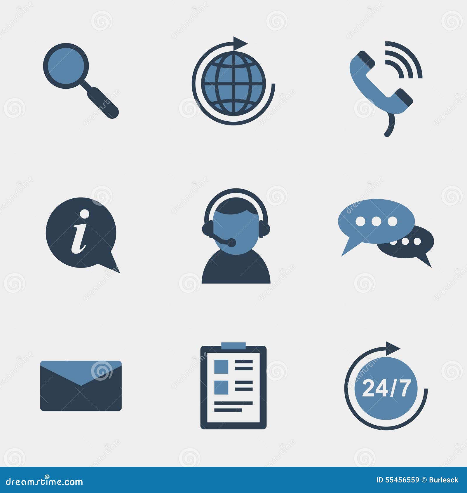 Flat support icons stock vector. Illustration of helpline - 55456559