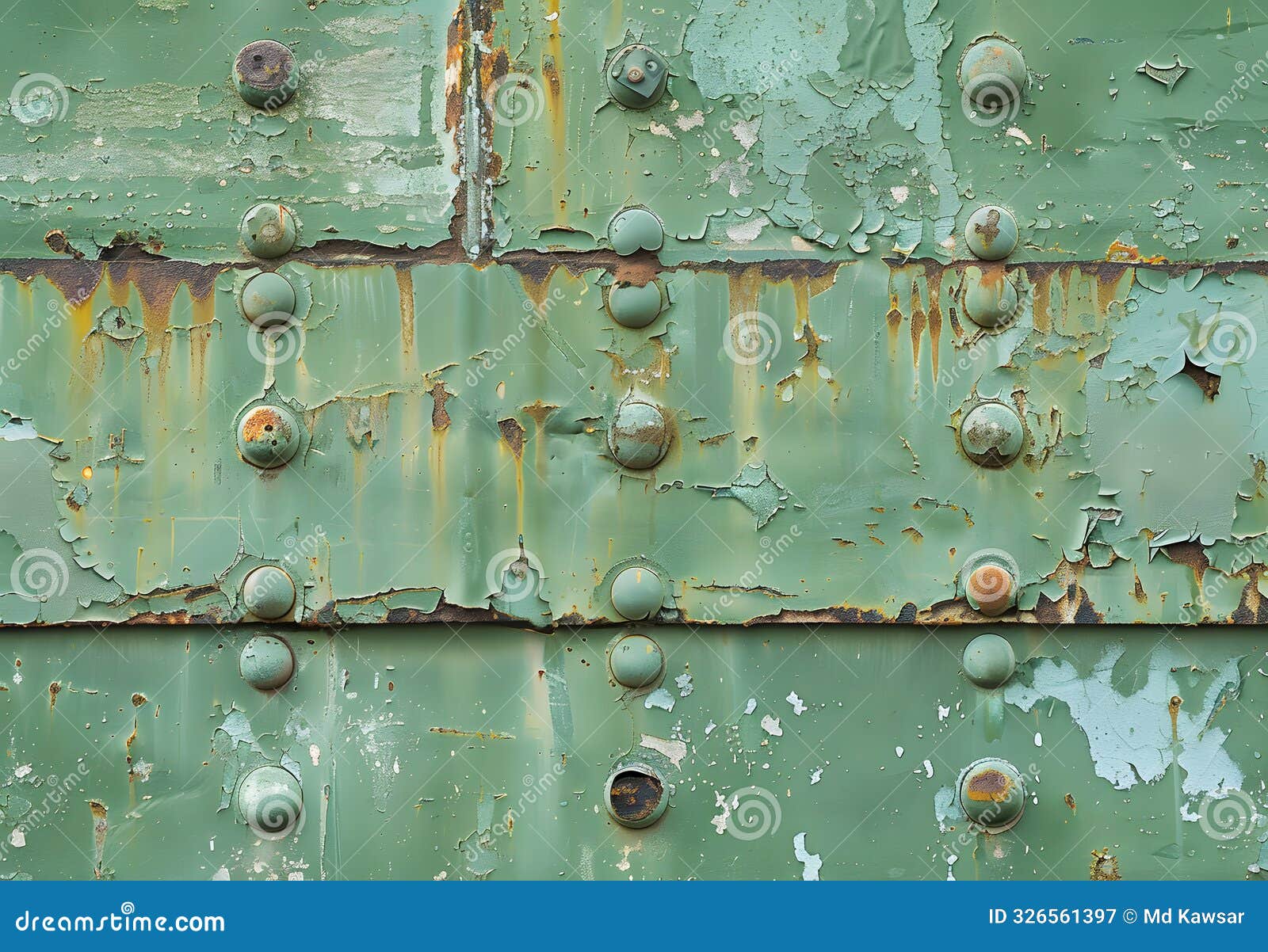 Green Metal Surface with Peeling Paint & Rust Spots Stock Illustration ...