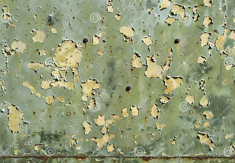 Rustic Green Metal Texture with Peeling Paint Stock Illustration ...