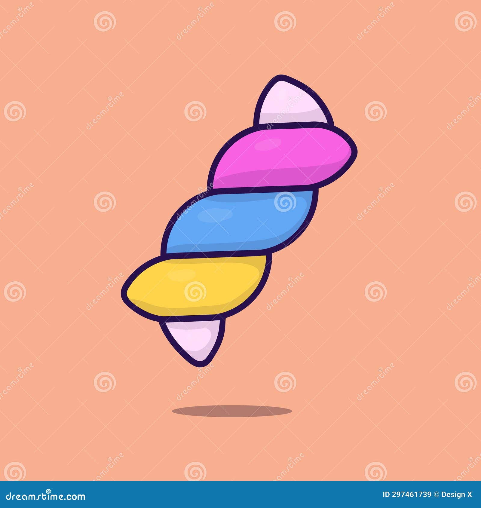 Flat Sweet Marshmellow Icon Vector Illustration Stock Vector ...