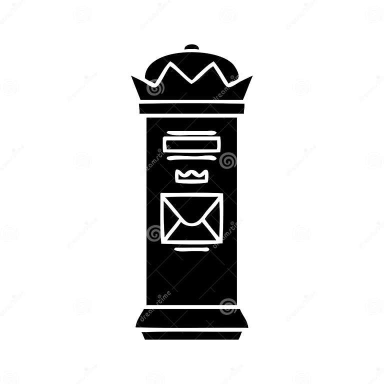 Flat Symbol of a British Post Box Stock Vector - Illustration of mail ...