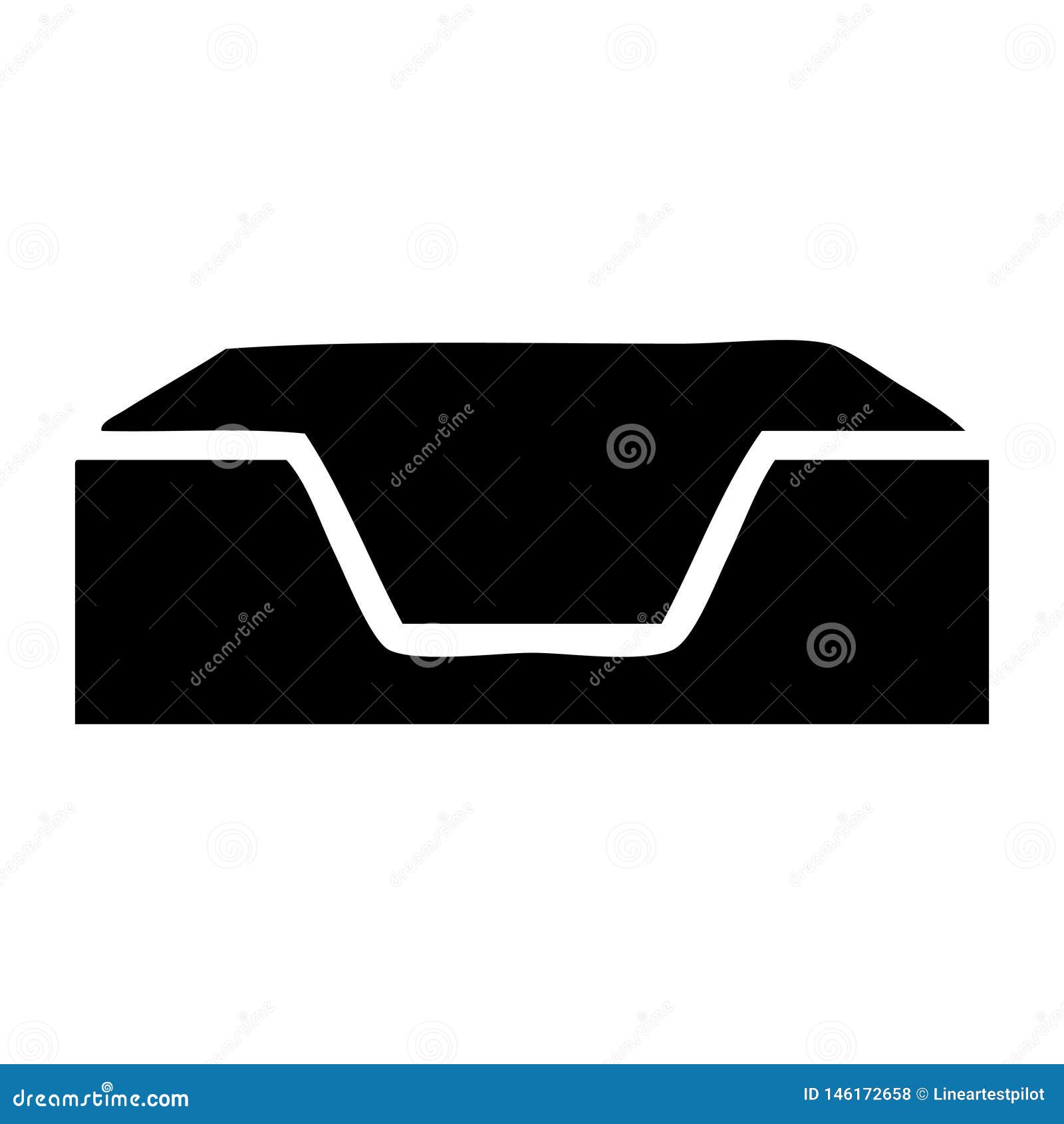 Flat Symbol of a Empty in Tray Stock Vector - Illustration of freehand ...