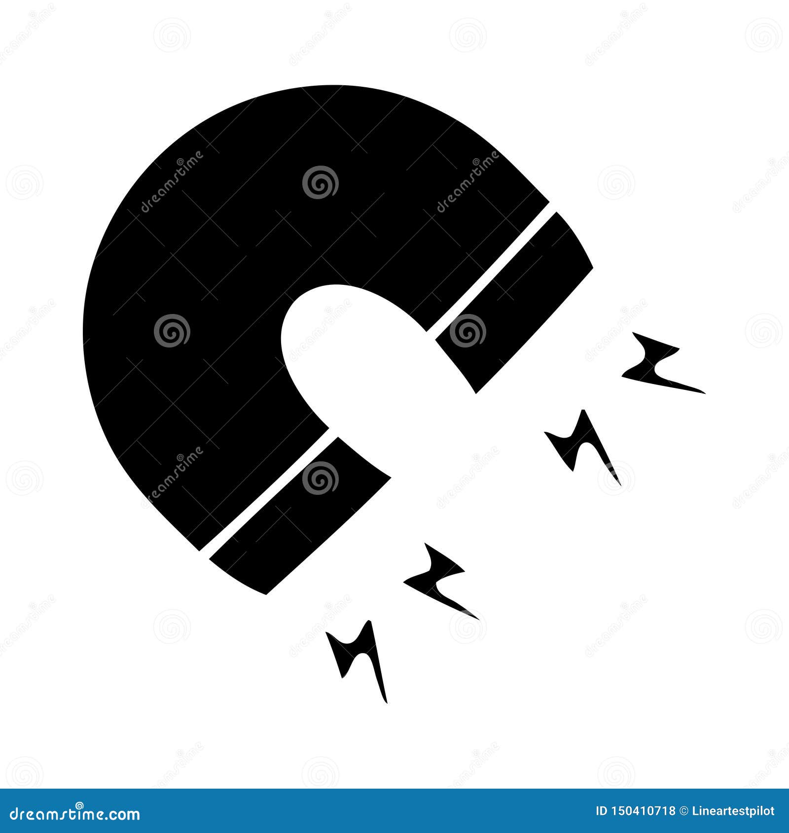Flat symbol of a magnet stock vector. Illustration of drawing - 150410718