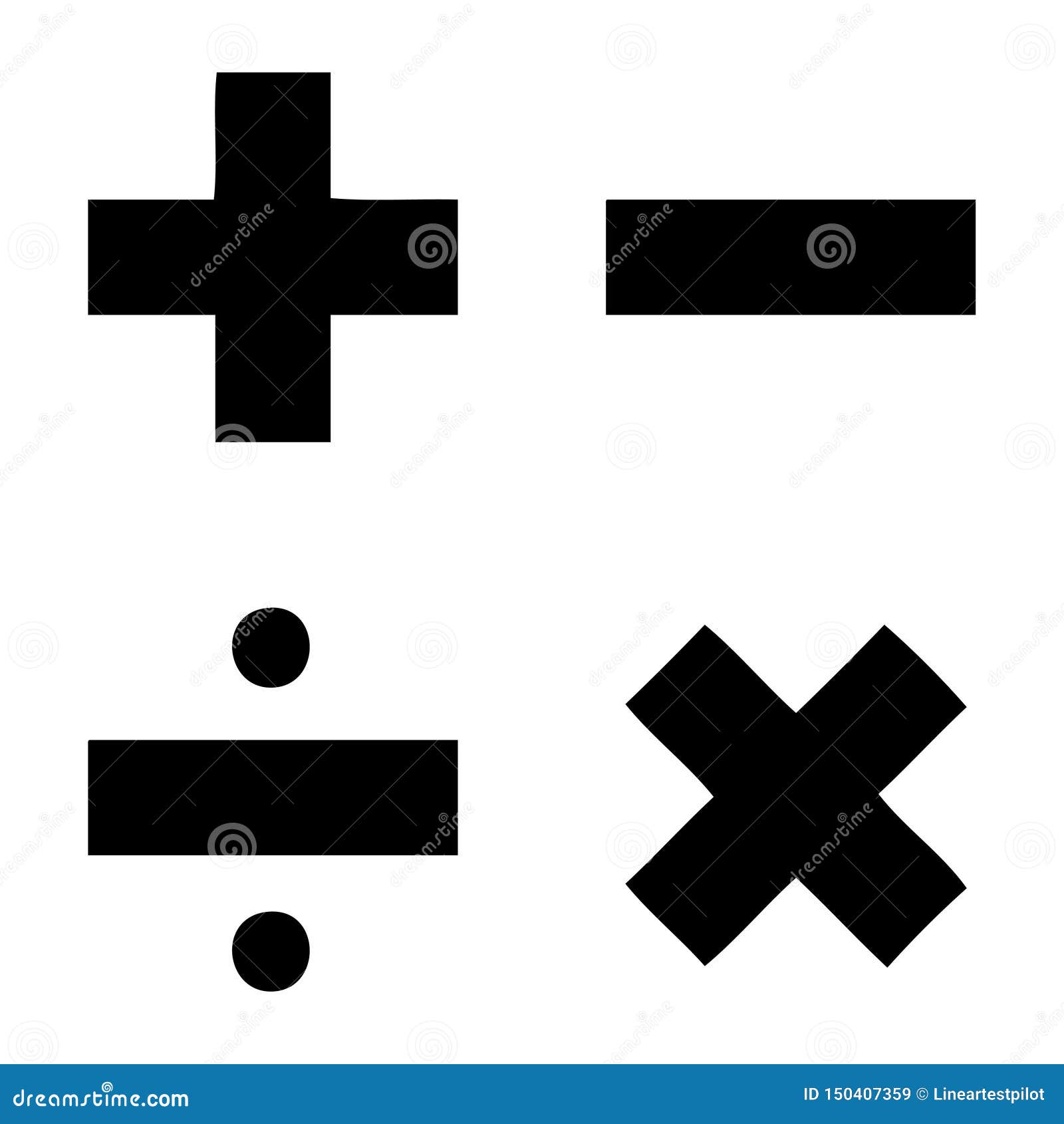 Flat Symbol of a Math Symbols Stock Vector - Illustration of school ...