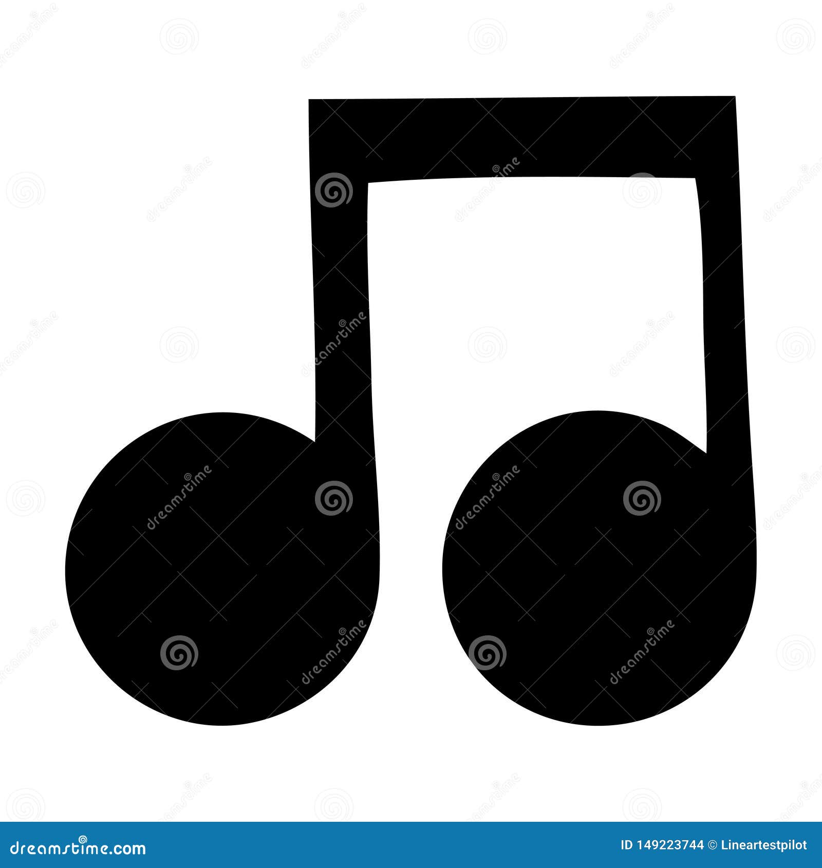 Flat symbol musical note stock vector. Illustration of musical - 149223744