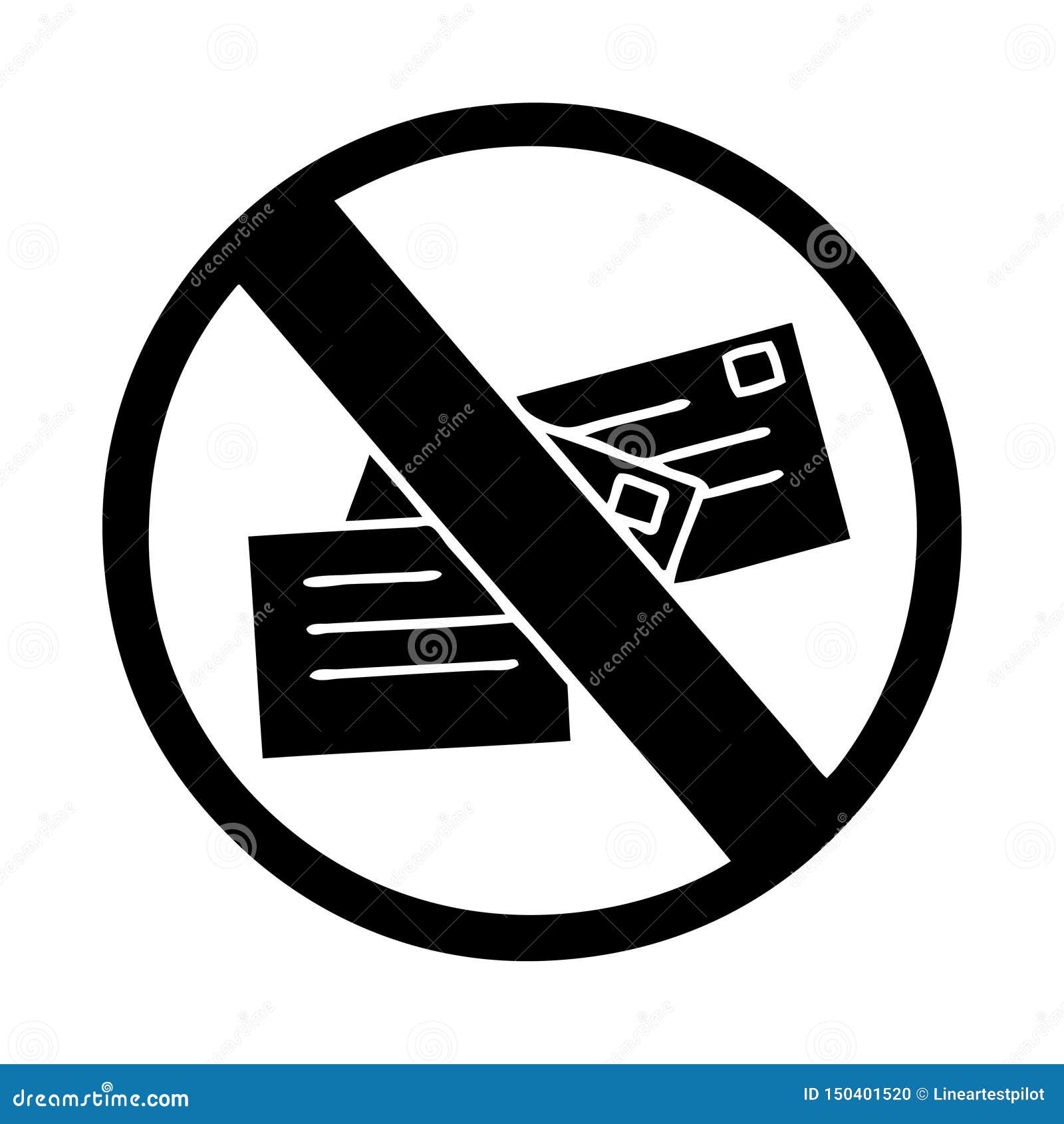 Flat Symbol of a No Post Sign Stock Vector - Illustration of symbol ...