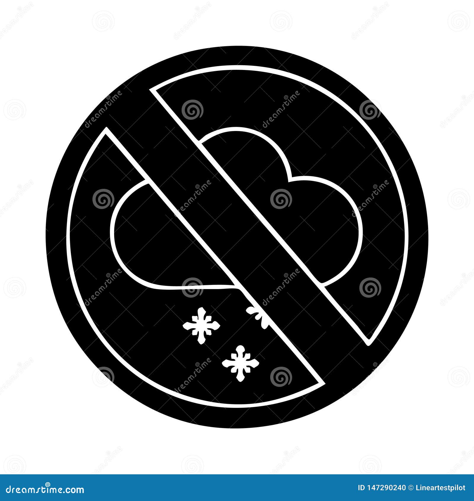 Flat Symbol No Snow Allowed Sign Stock Illustration - Illustration of ...