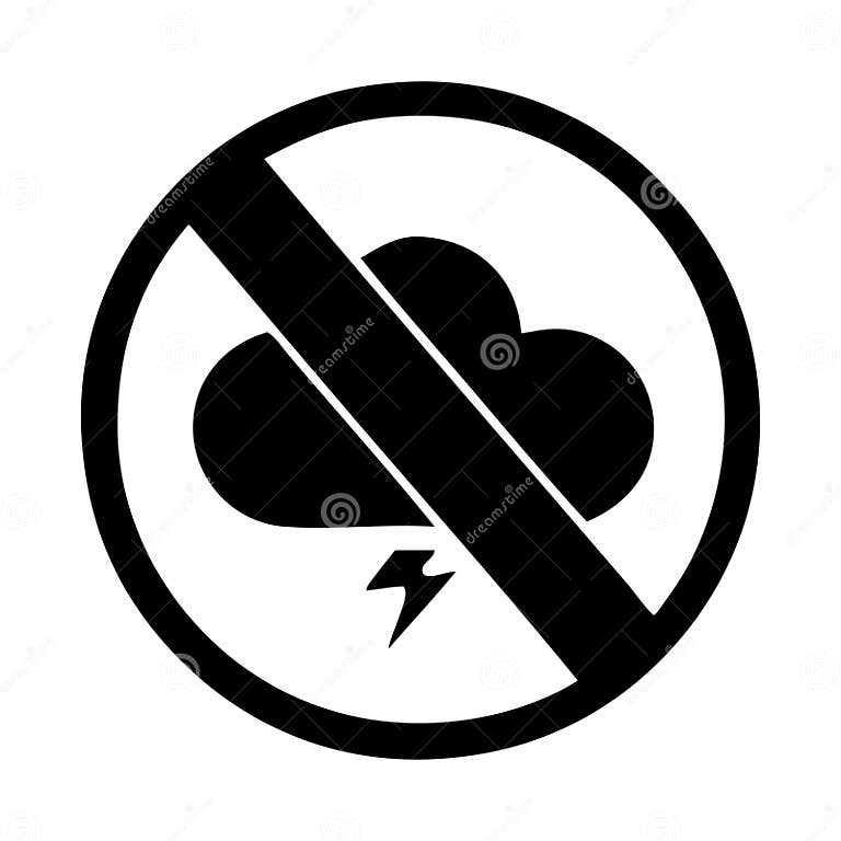 Flat Symbol of a No Storms Allowed Sign Stock Vector - Illustration of ...