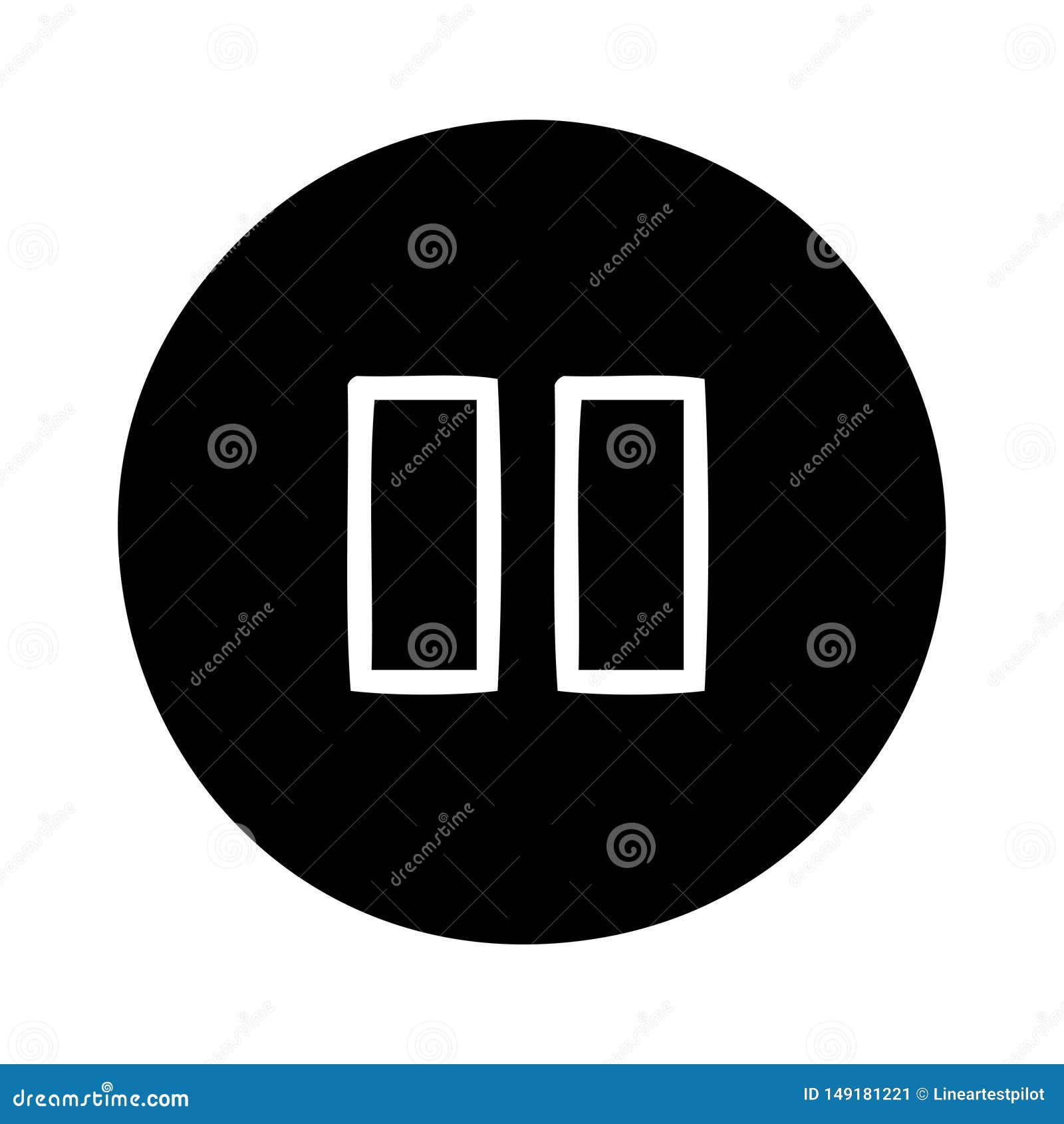 Flat symbol pause button stock vector. Illustration of clipart - 149181221