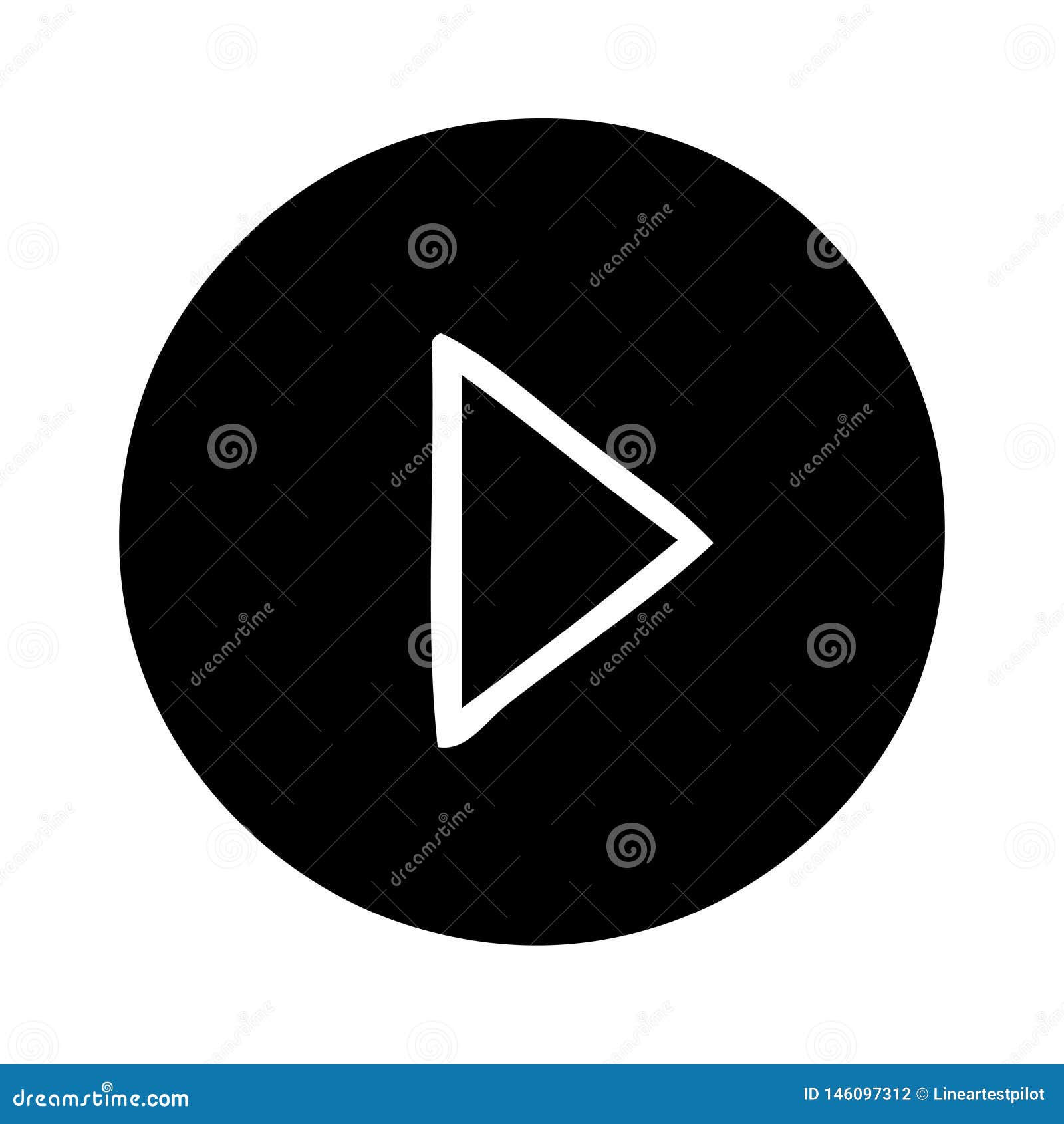 Flat Symbol of a Play Button Stock Vector - Illustration of flat ...