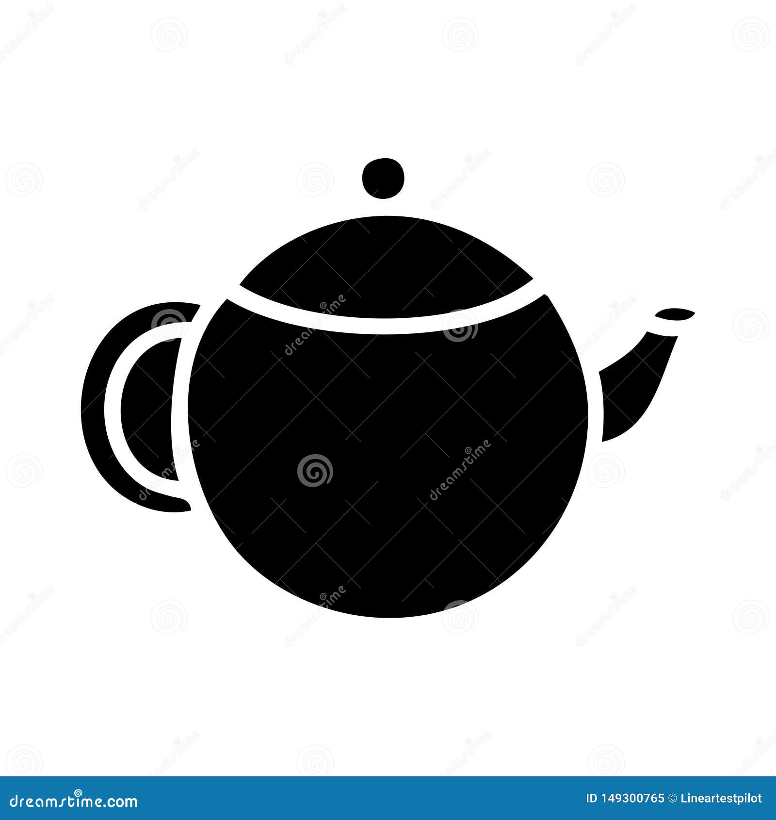 Flat symbol red tea pot stock vector. Illustration of kitchen - 149300765