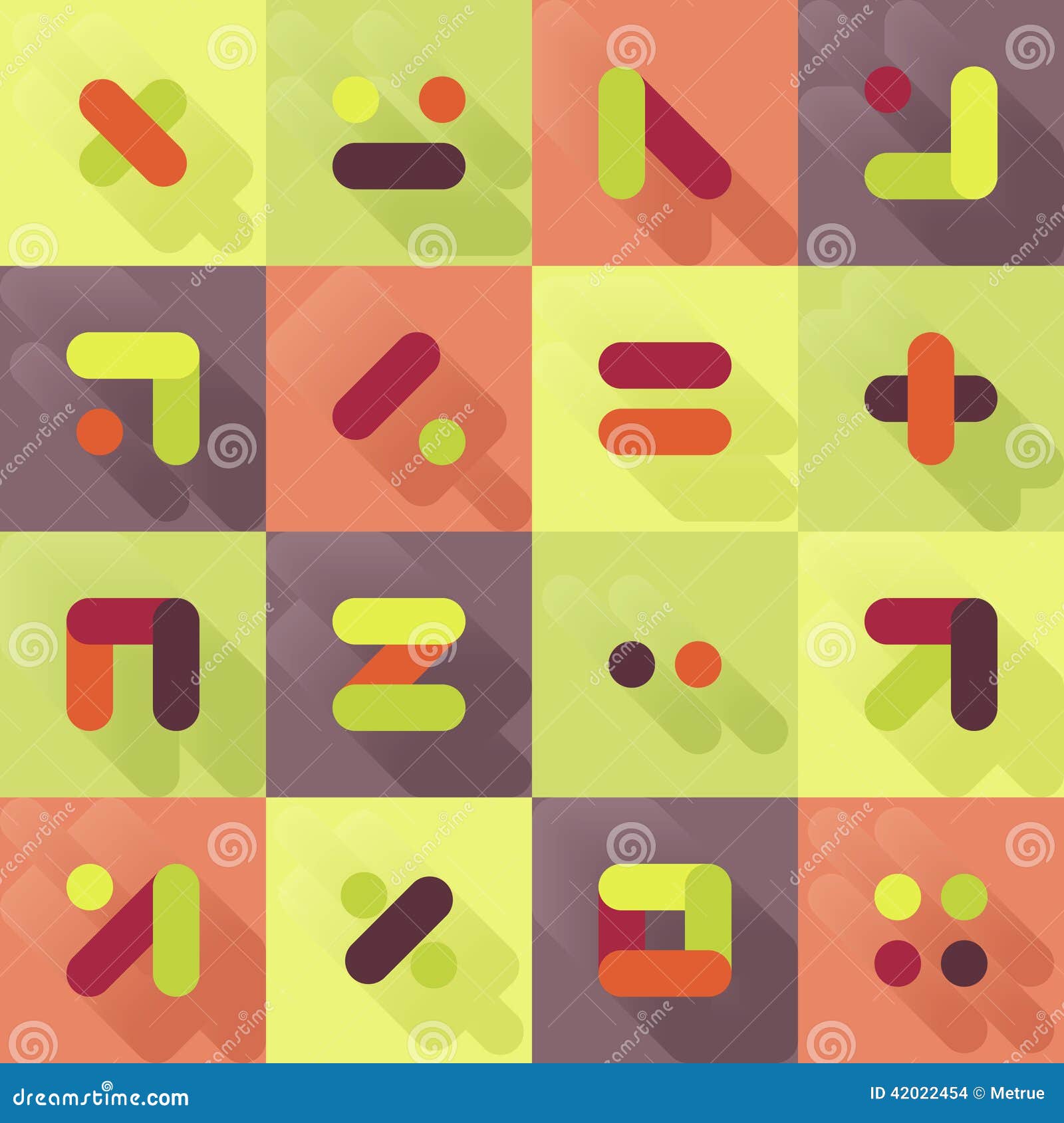 Flat symbols stock vector. Illustration of arrow, equate - 42022454