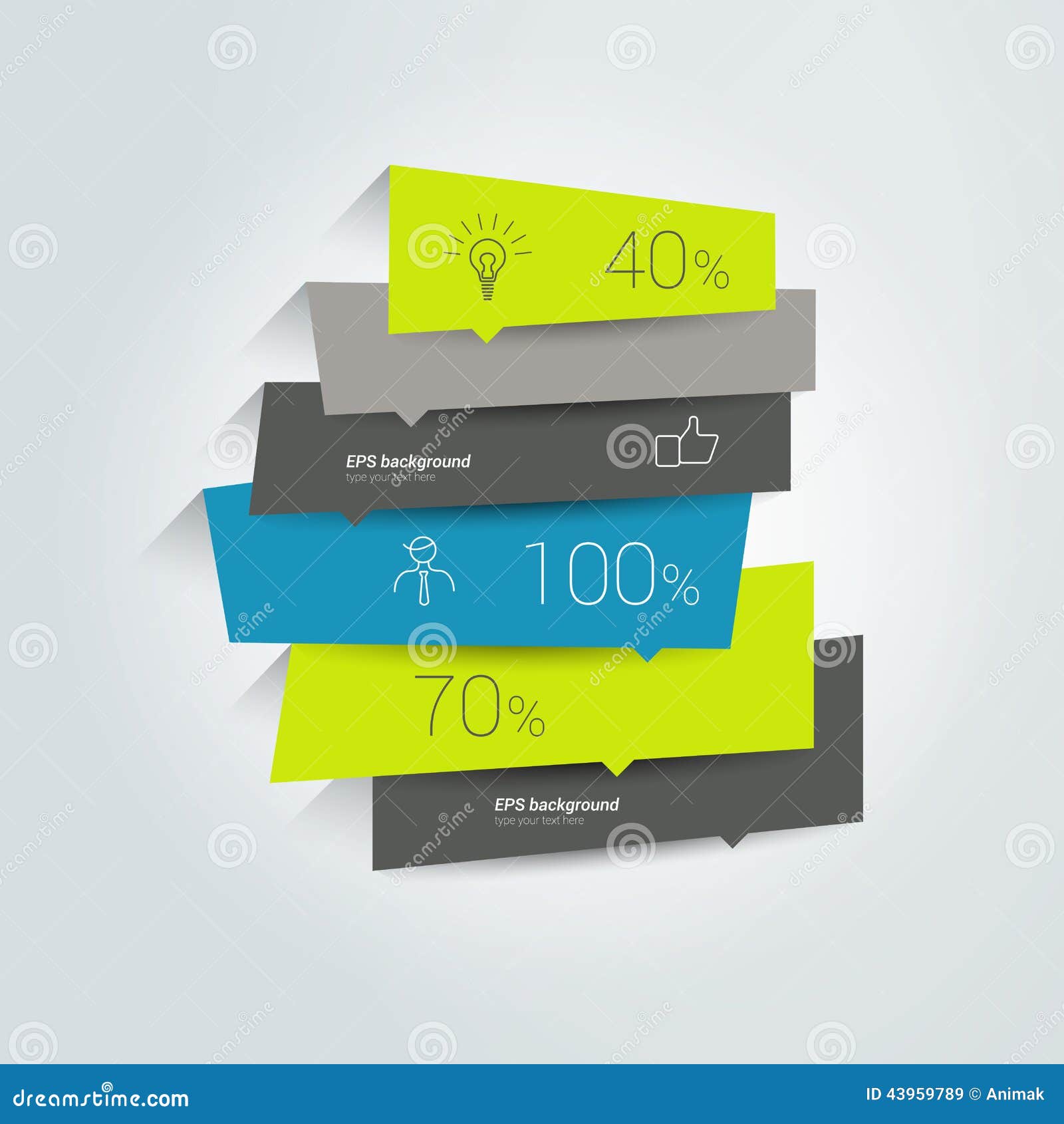 Flat Tab. Infographics Template. Stock Vector - Illustration of button ...