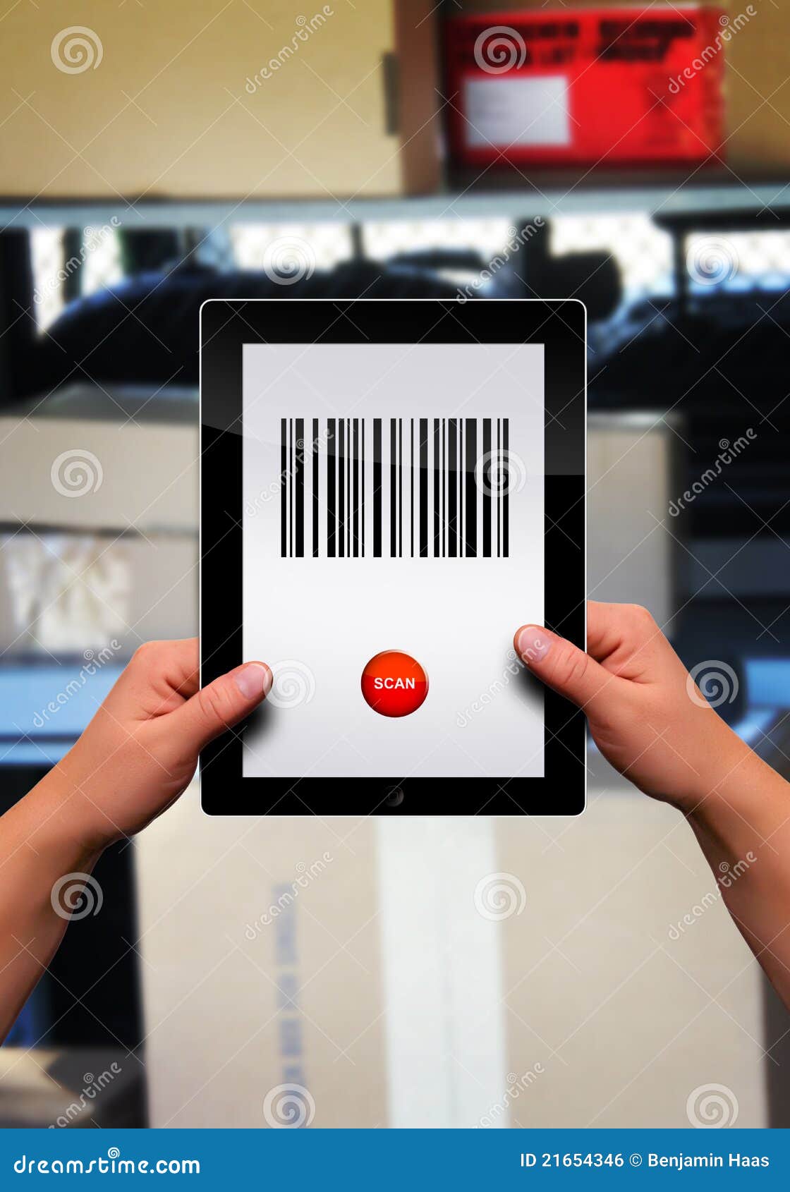 Flat tablet pc stock photo. Image of portable, code, parcel - 21654346