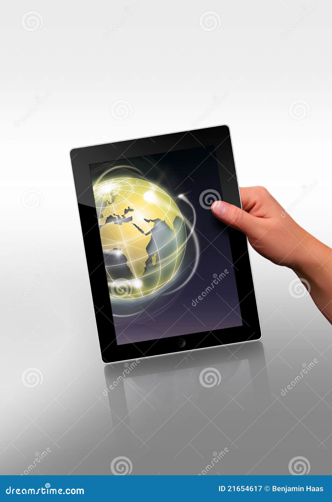 Flat tablet pc stock image. Image of communication, hand - 21654617