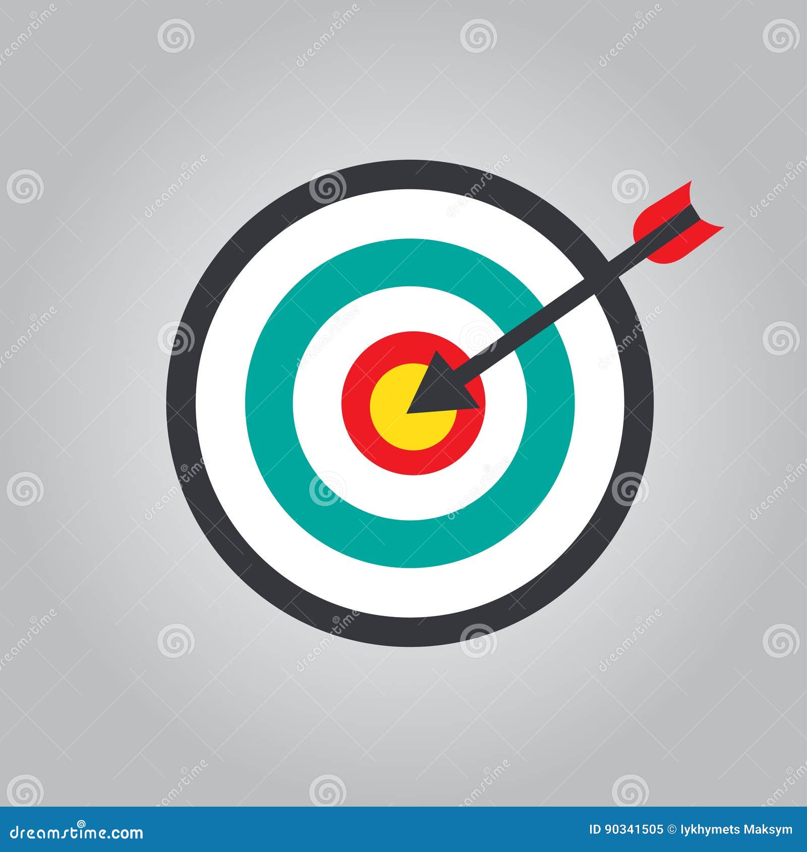 Flat target icon stock vector. Illustration of achievement - 90341505