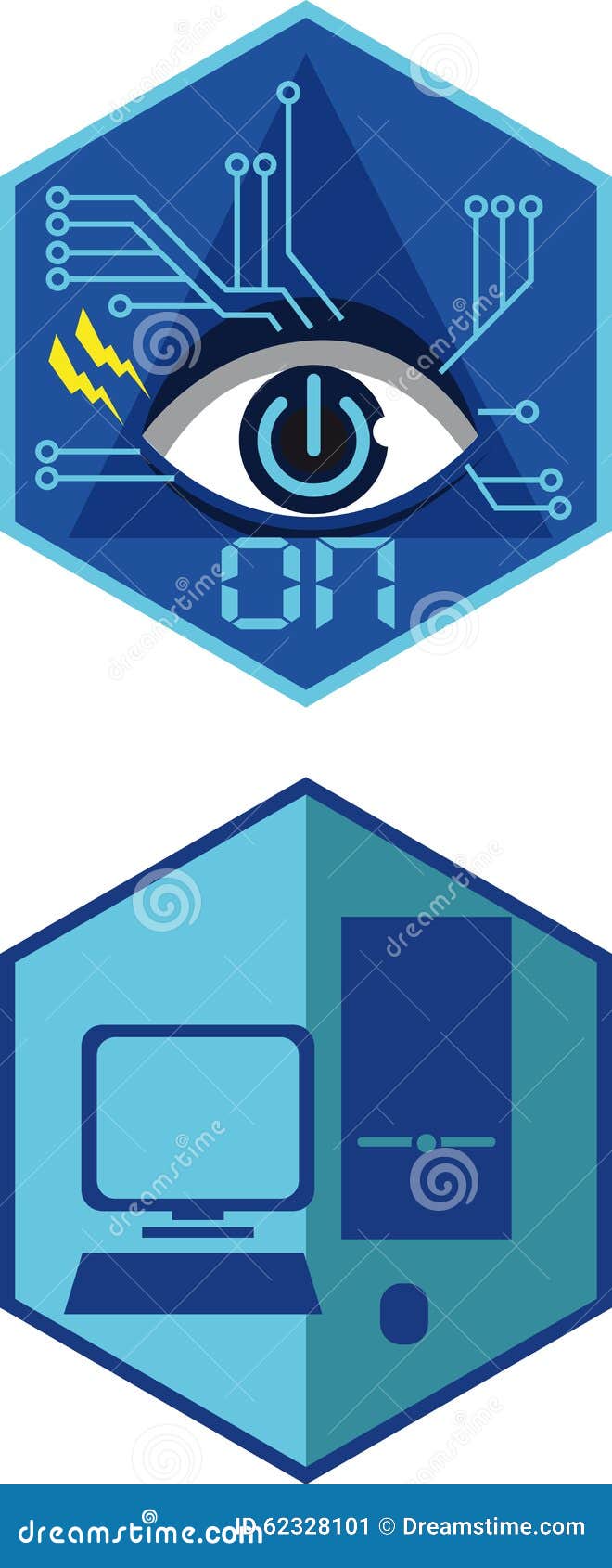 Flat technology badges stock vector. Illustration of circuits - 62328101