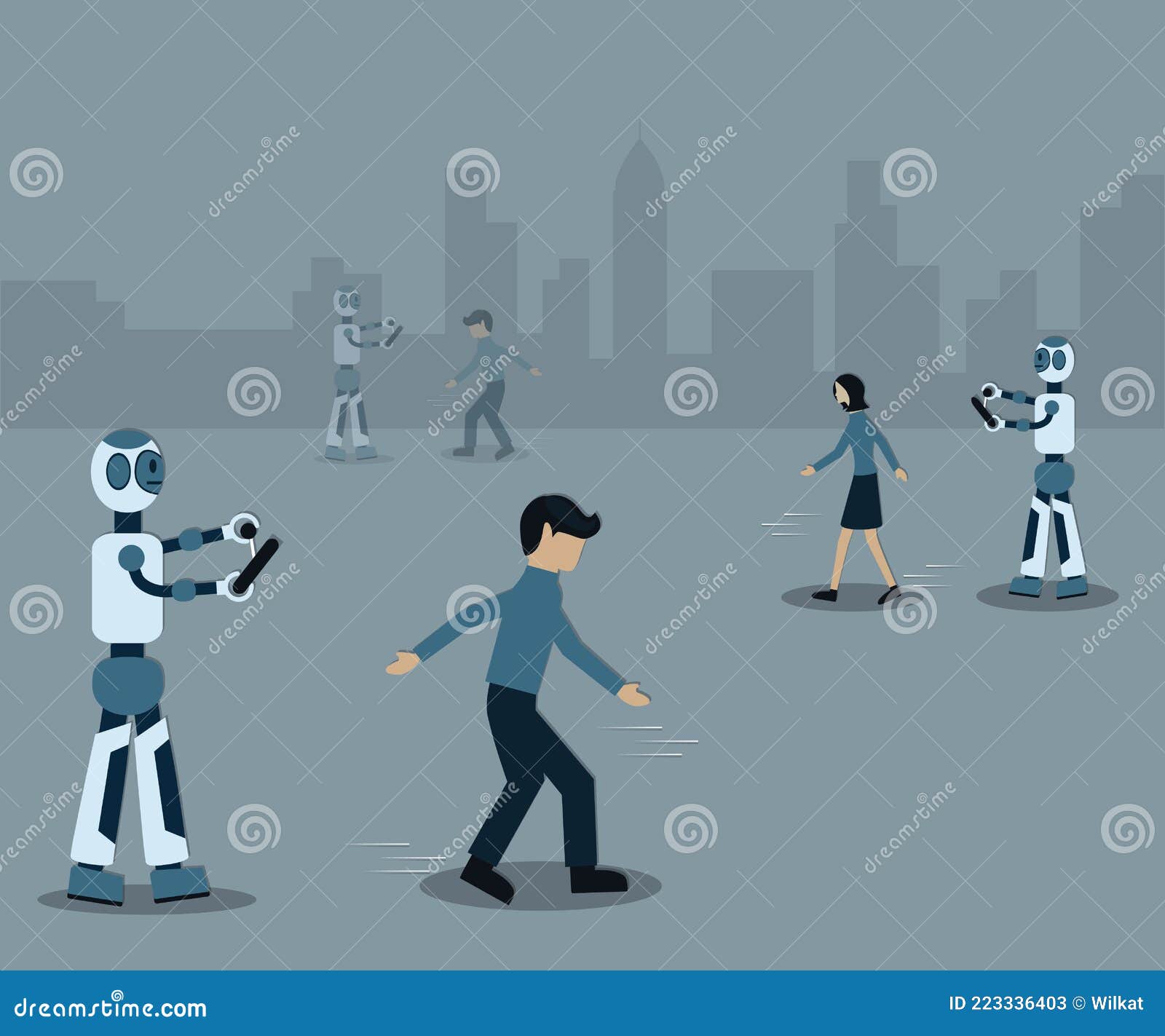 Flat of Technology,Robot Controlling Human with Remote Controller ...