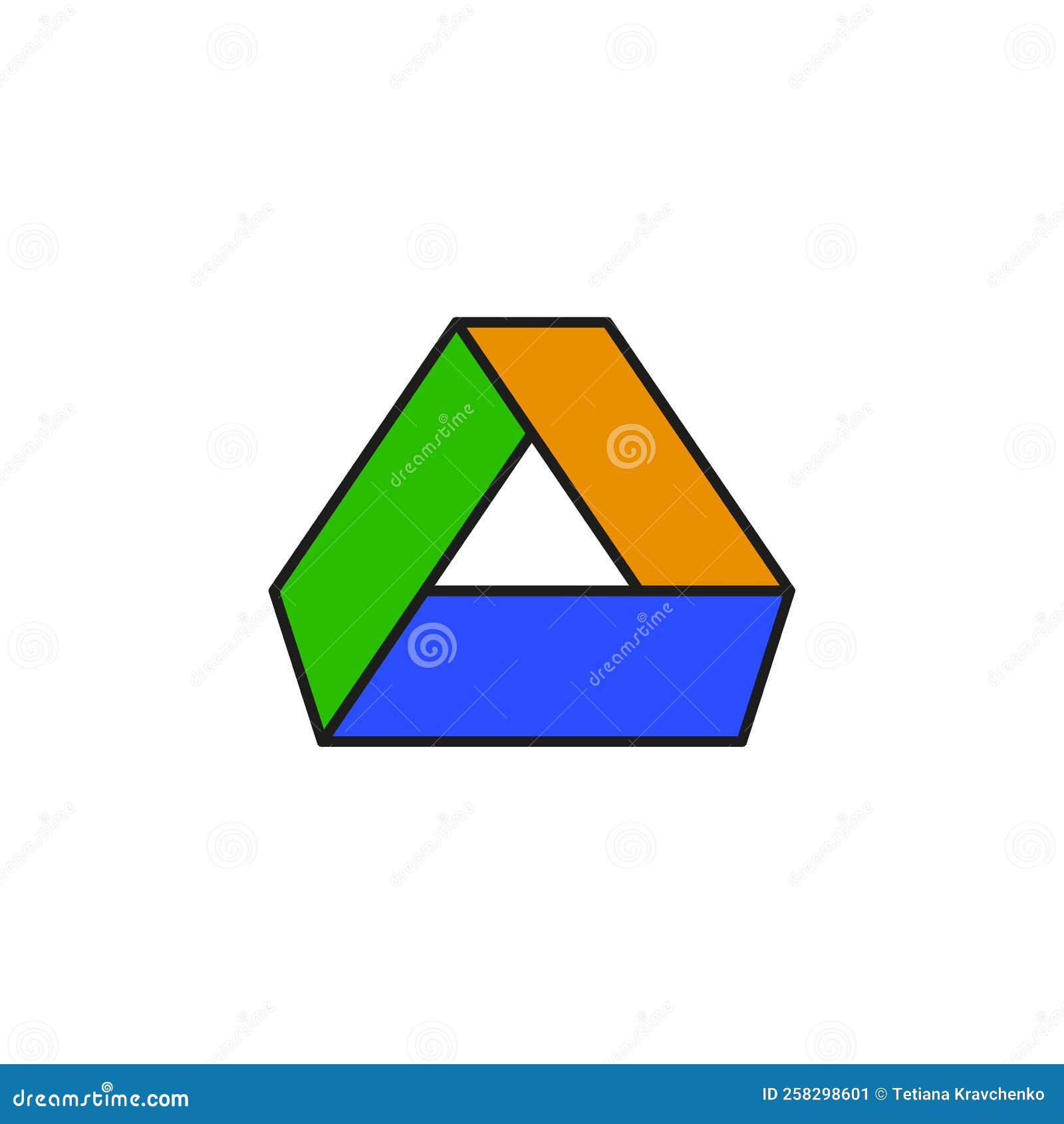 Flat Template with Colorful Triangle. Virtual Disk Sign. Vector ...