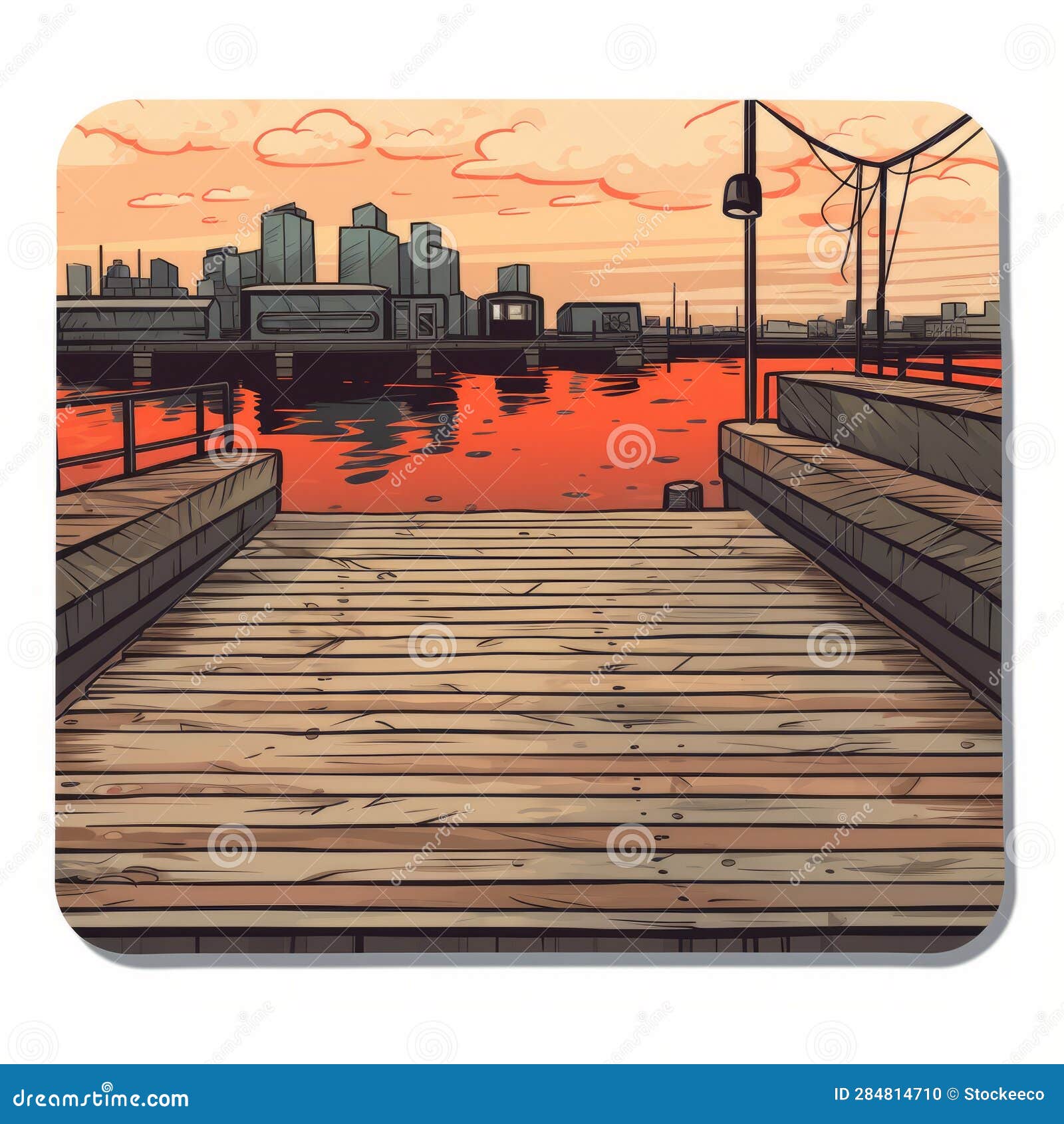 Flat Texture Dock with Graffiti Design - High Detail Sticker Stock ...