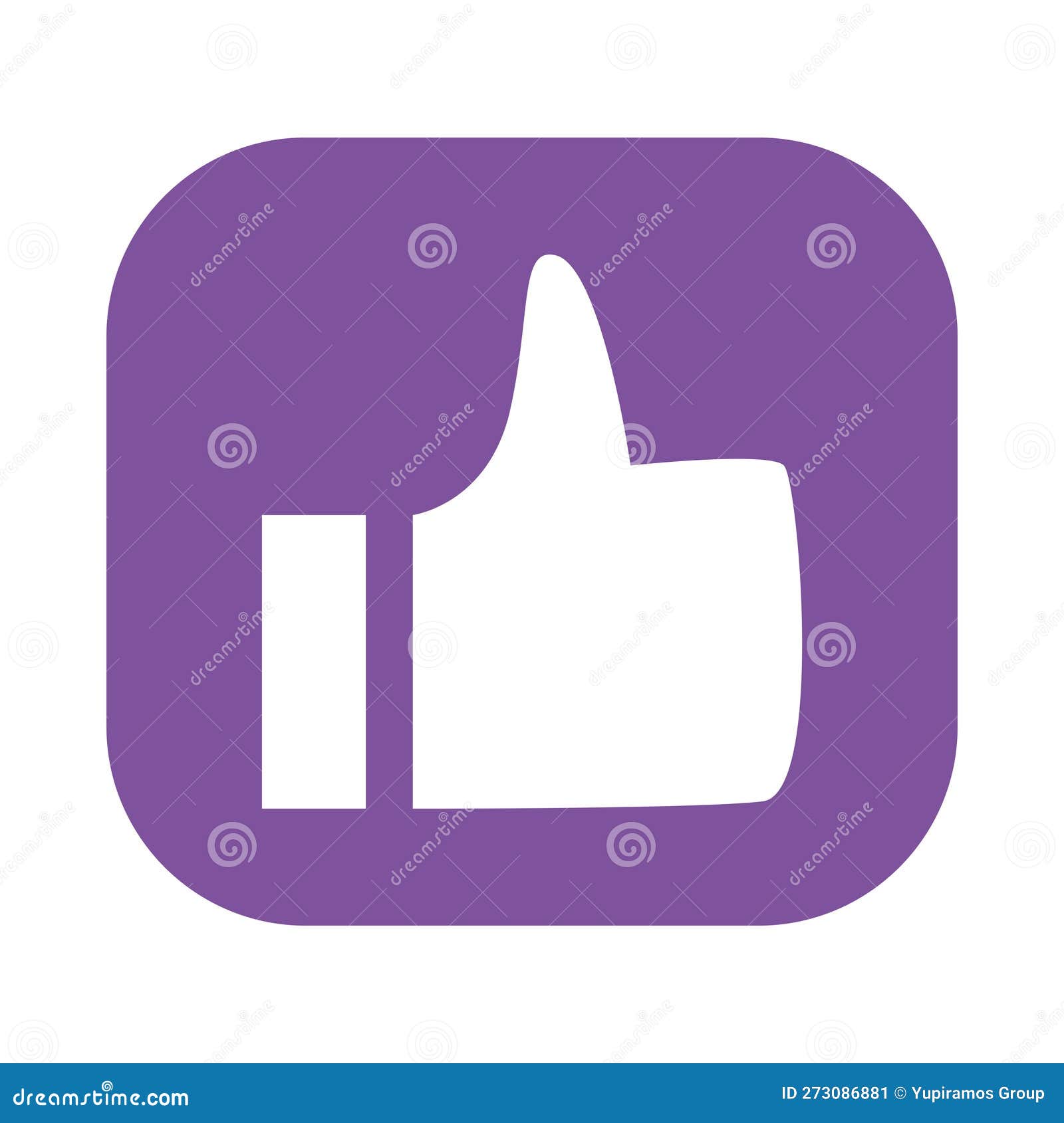 Flat thumb up button stock vector. Illustration of like - 273086881