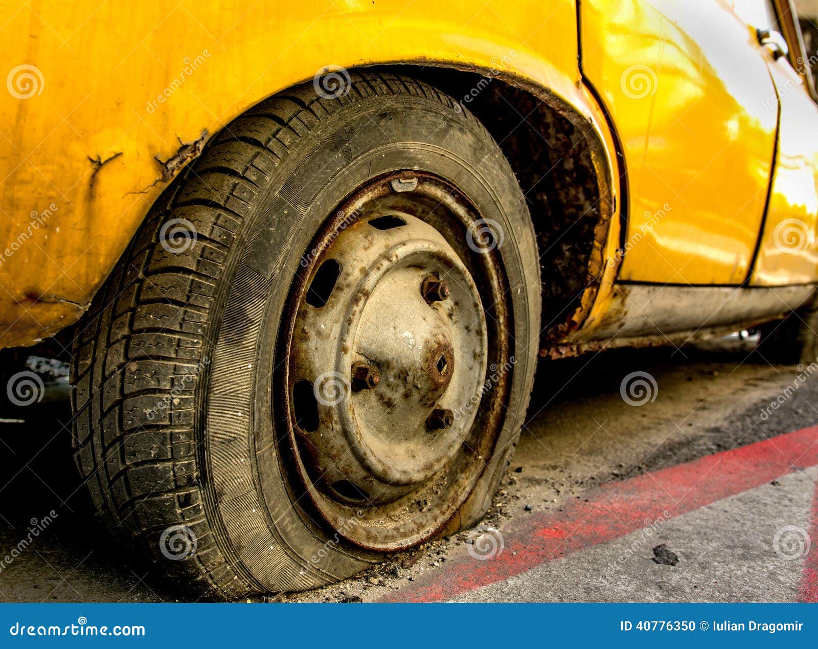 Flat Tire stock photo. Image of stuck, tyre, breakdown - 40776350