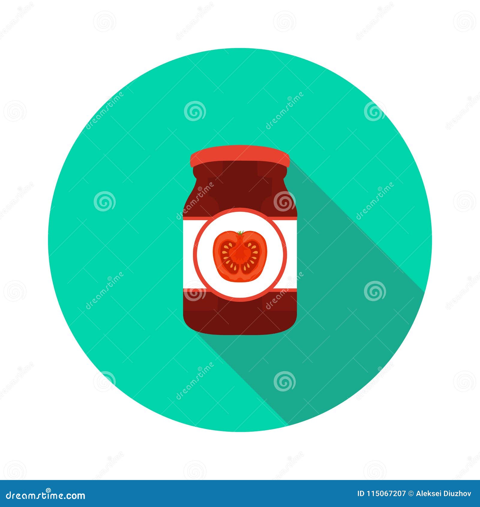 Flat tomato paste icon stock vector. Illustration of aluminum - 115067207