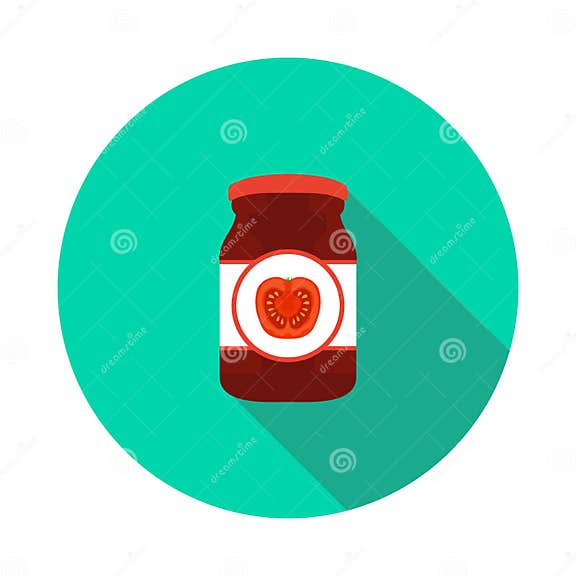 Flat tomato paste icon stock vector. Illustration of aluminum - 115067207