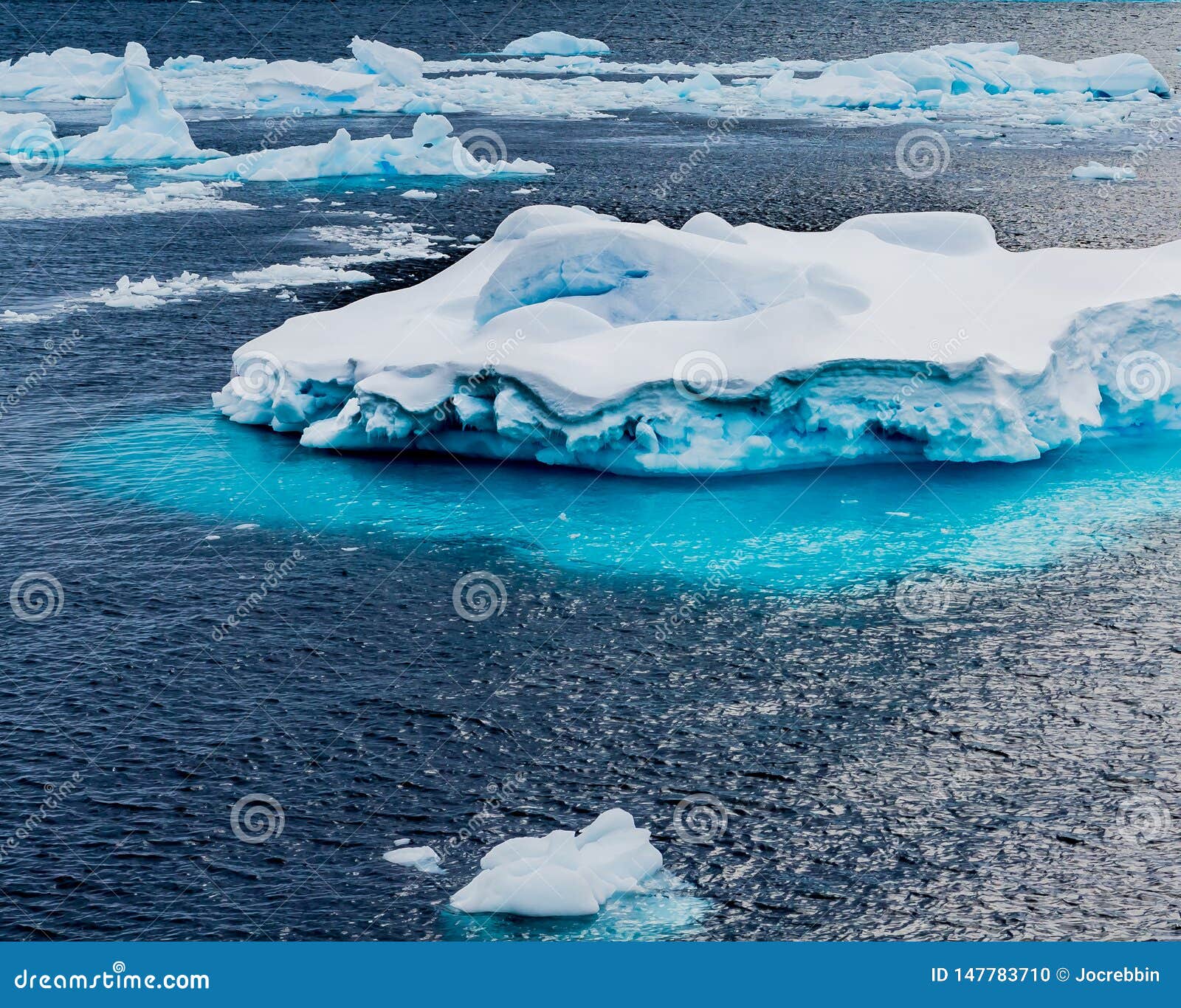 Flat Topped Glacier with Turquoise Underwater Ice Stock Photo - Image ...